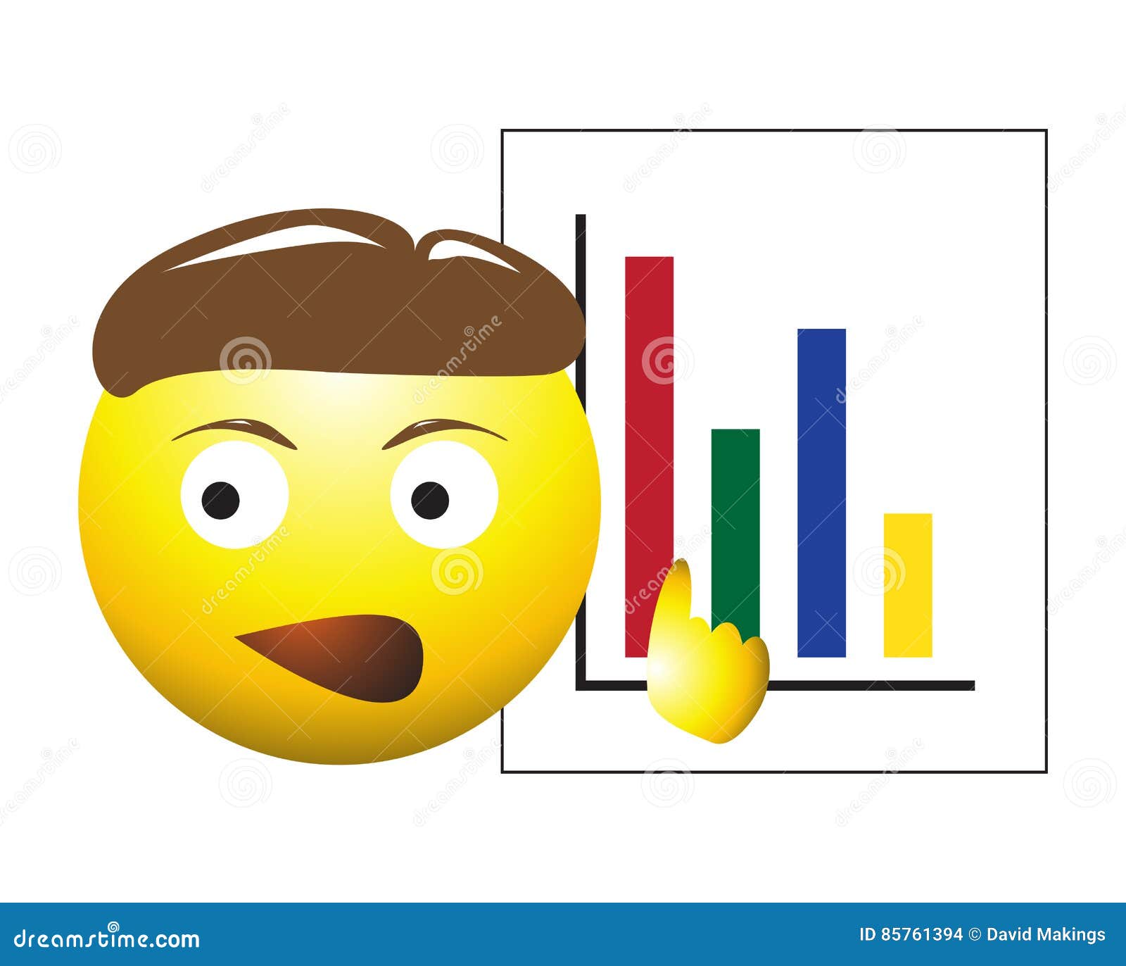Graph Business Man Emoticon Stock Illustration - Illustration of yellow ...