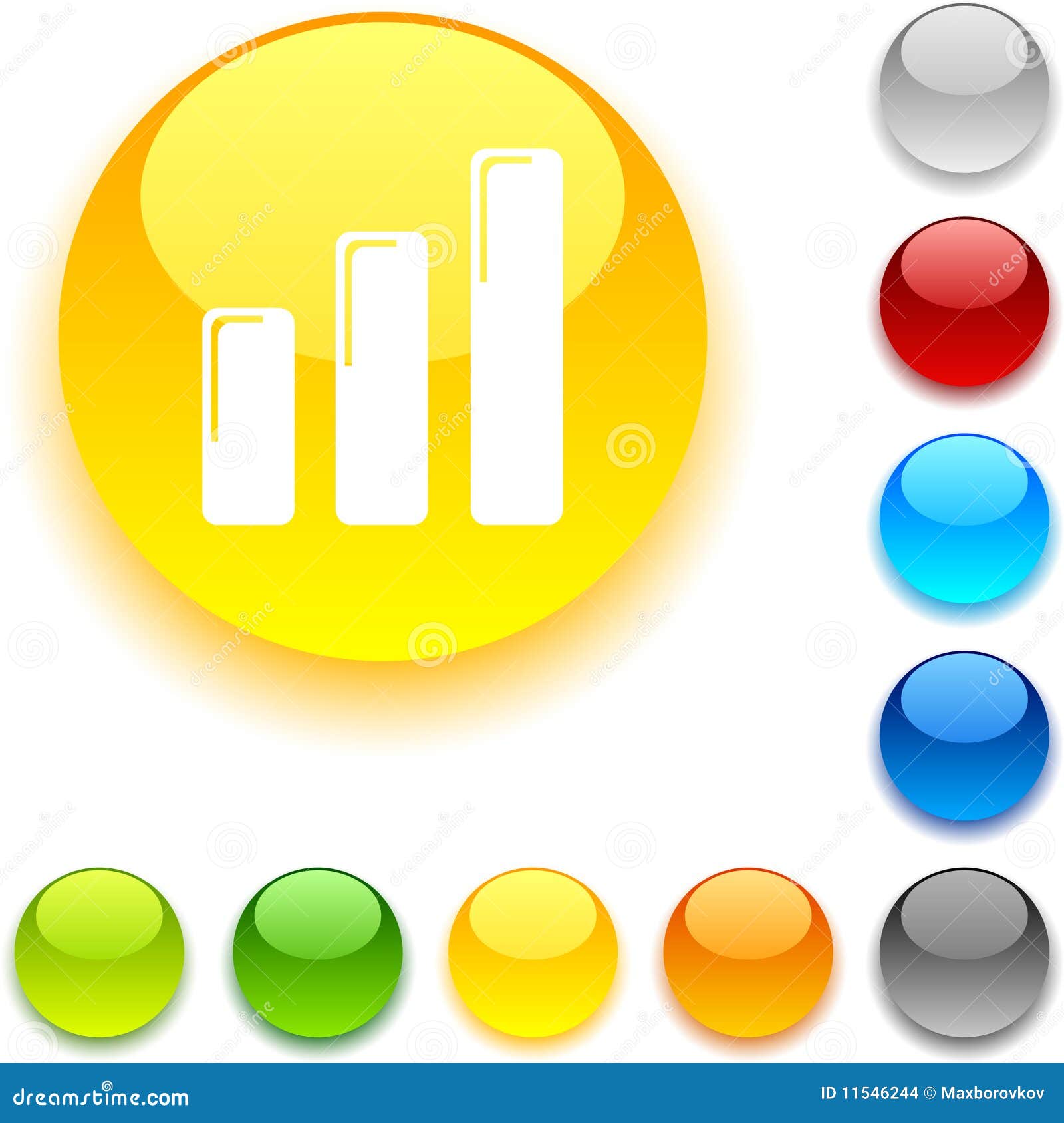 Graph button. stock vector. Illustration of push, empty - 11546244