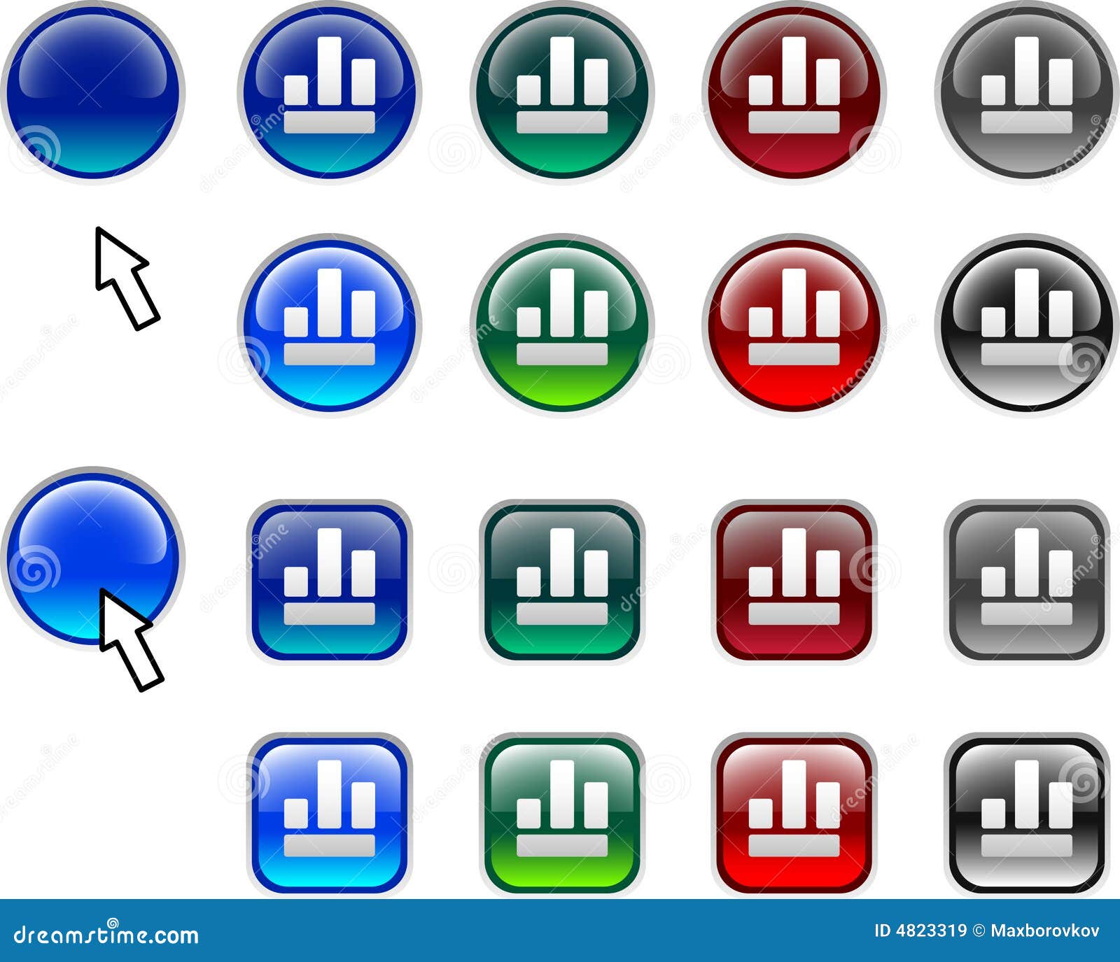 Graph buttons. stock vector. Illustration of diagram, media - 4823319