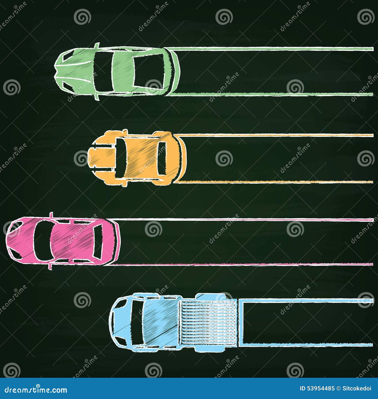 Graph by 4 car stock vector. Illustration of marketing - 53954485