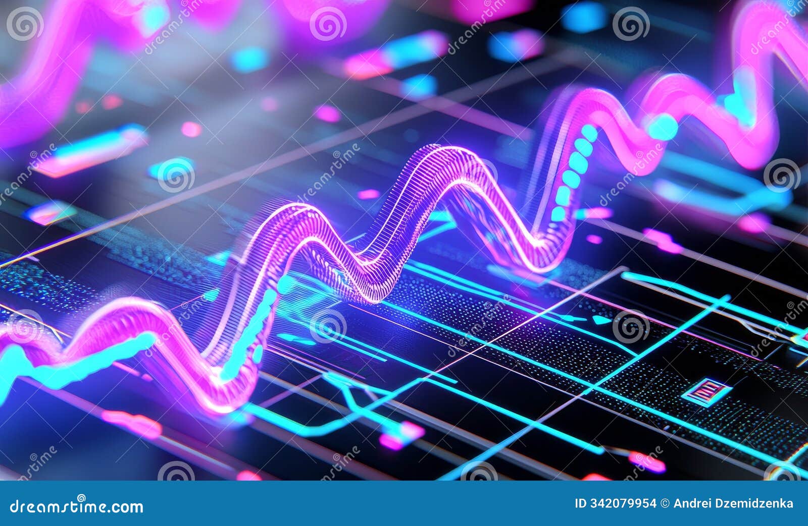 The Graph Changes Lines and the Bar Chart Shows Rising Lines Stock ...