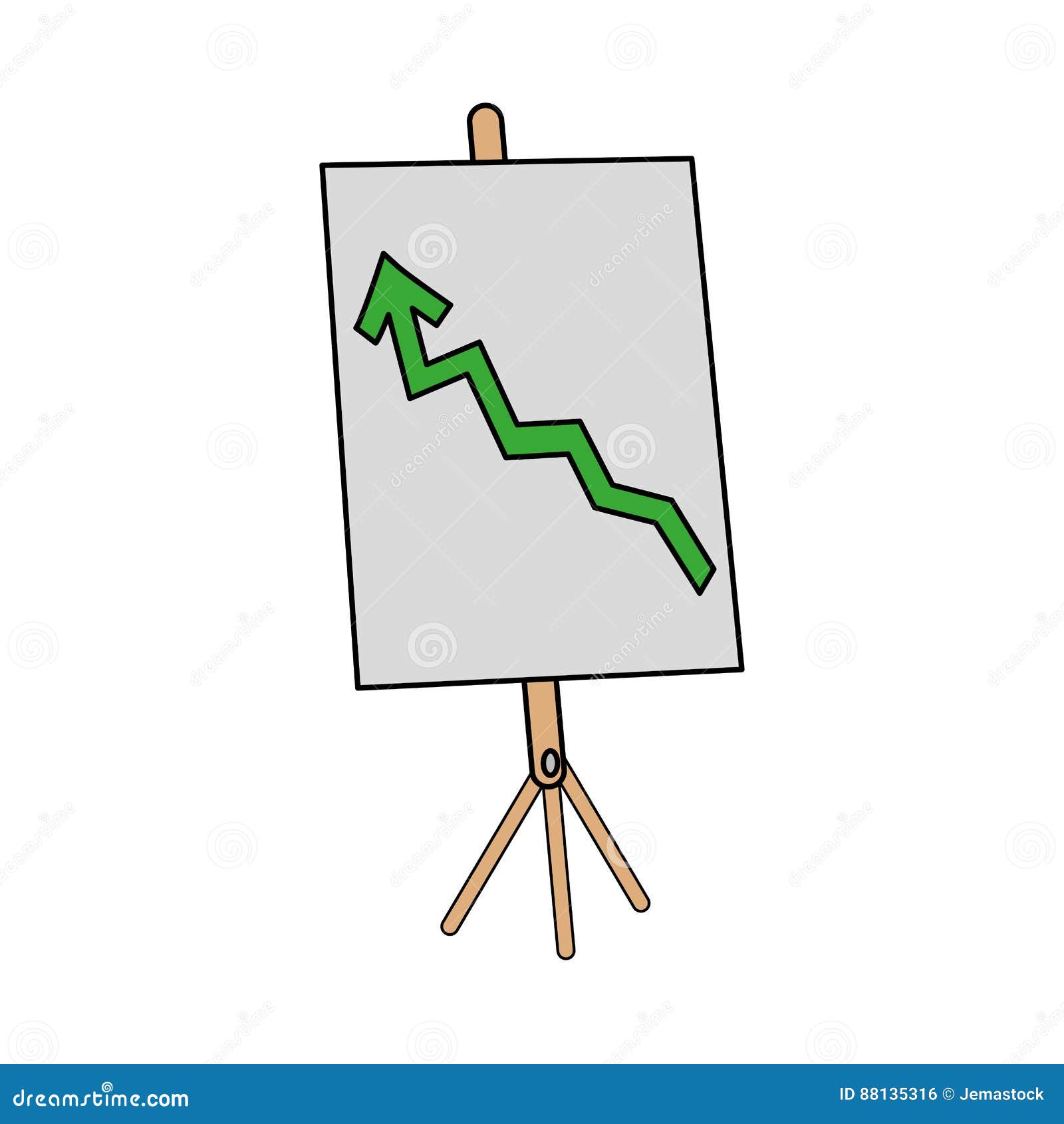 Graph Chart with Arrow Icon Image Stock Illustration - Illustration of ...