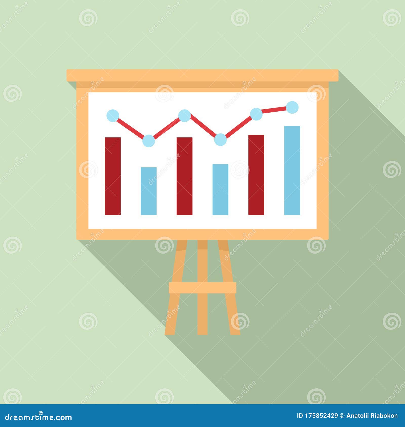 Graph Chart Banner Icon, Flat Style Stock Vector - Illustration of ...