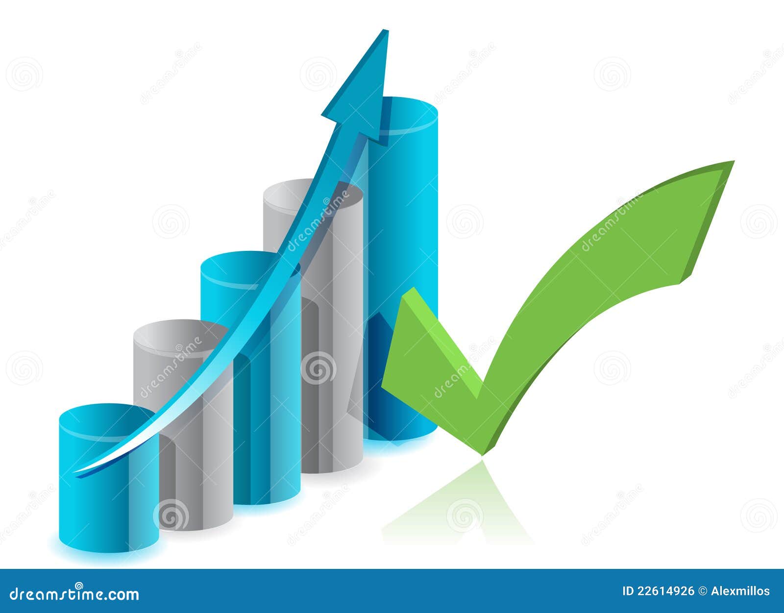 Graph Chart and Checkmark Illustration Stock Vector - Illustration of ...