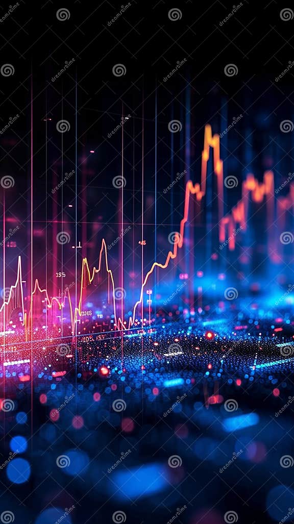 Graph Chart with a Contemporary Line, Visually Appealing Image Stock ...