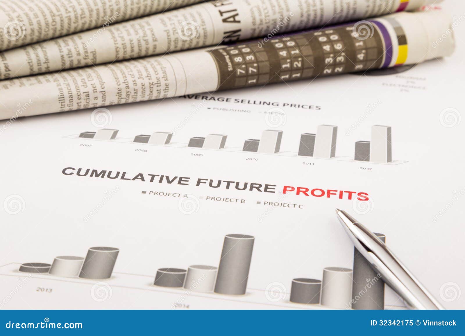 Graph and Chart, Cumulative Future Profits Stock Image - Image of ...