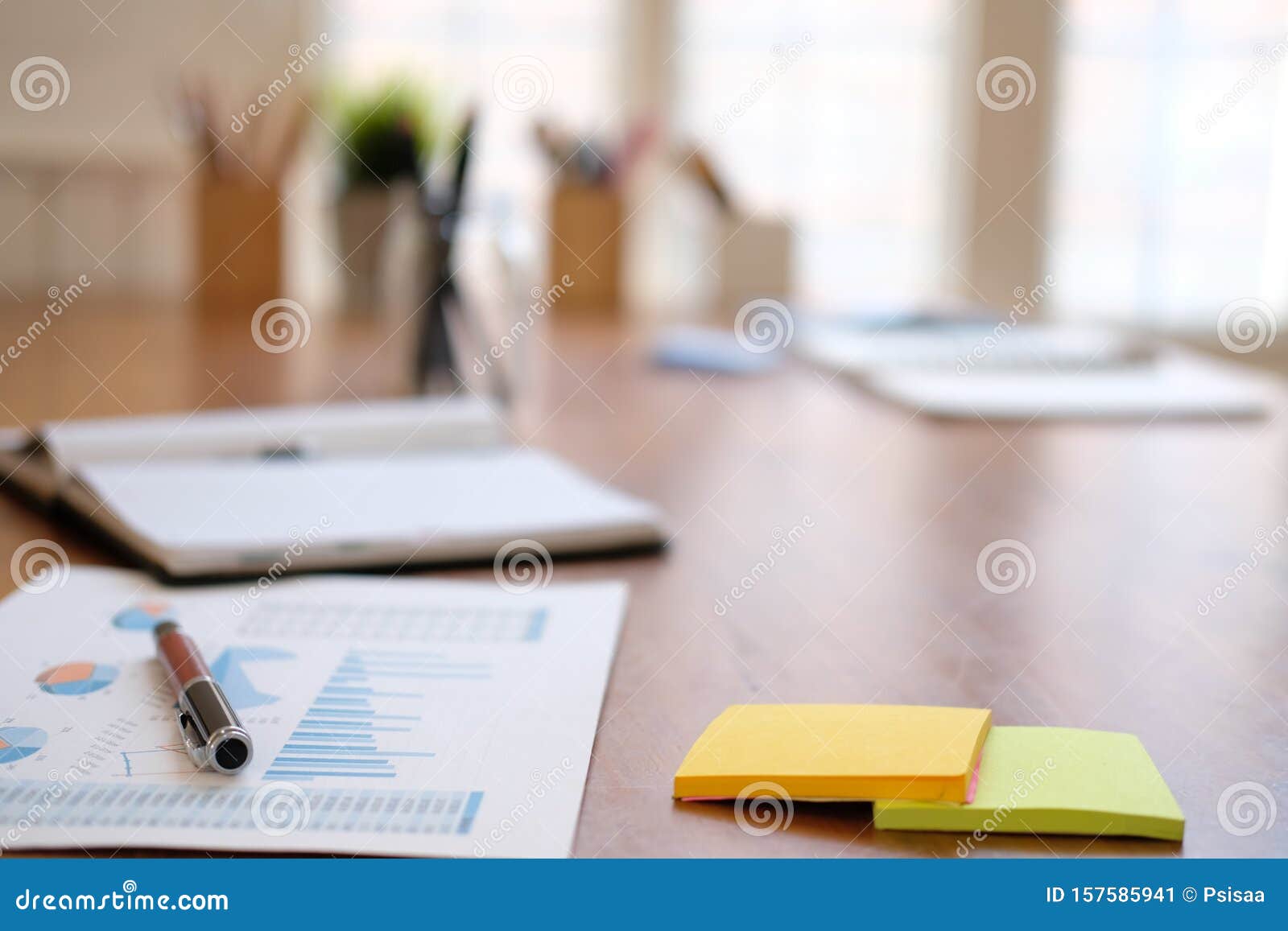 Graph Chart Document on Desk Table at Workplace Stock Image - Image of ...