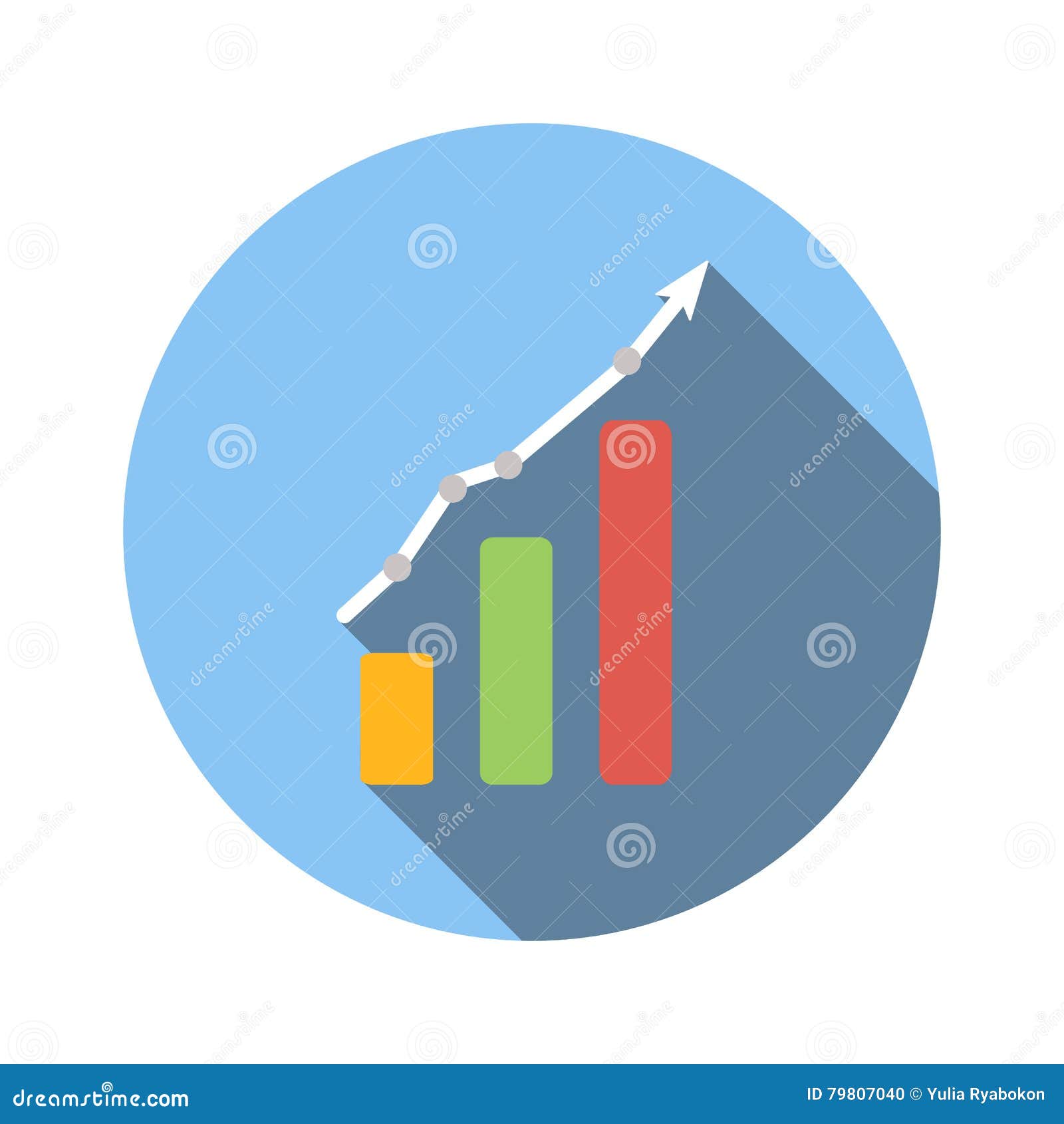 Graph chart flat icon stock vector. Illustration of diagram - 79807040
