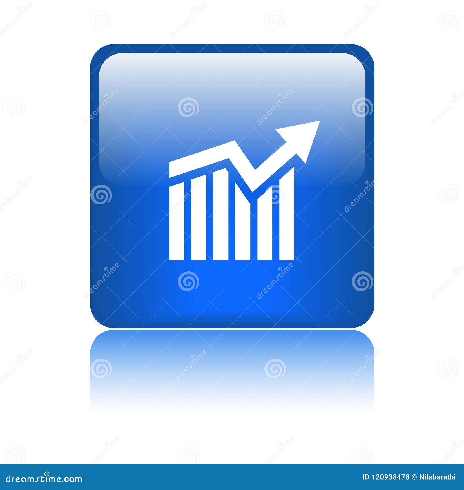 Graph Chart Growth Icon Button Stock Illustration - Illustration of ...