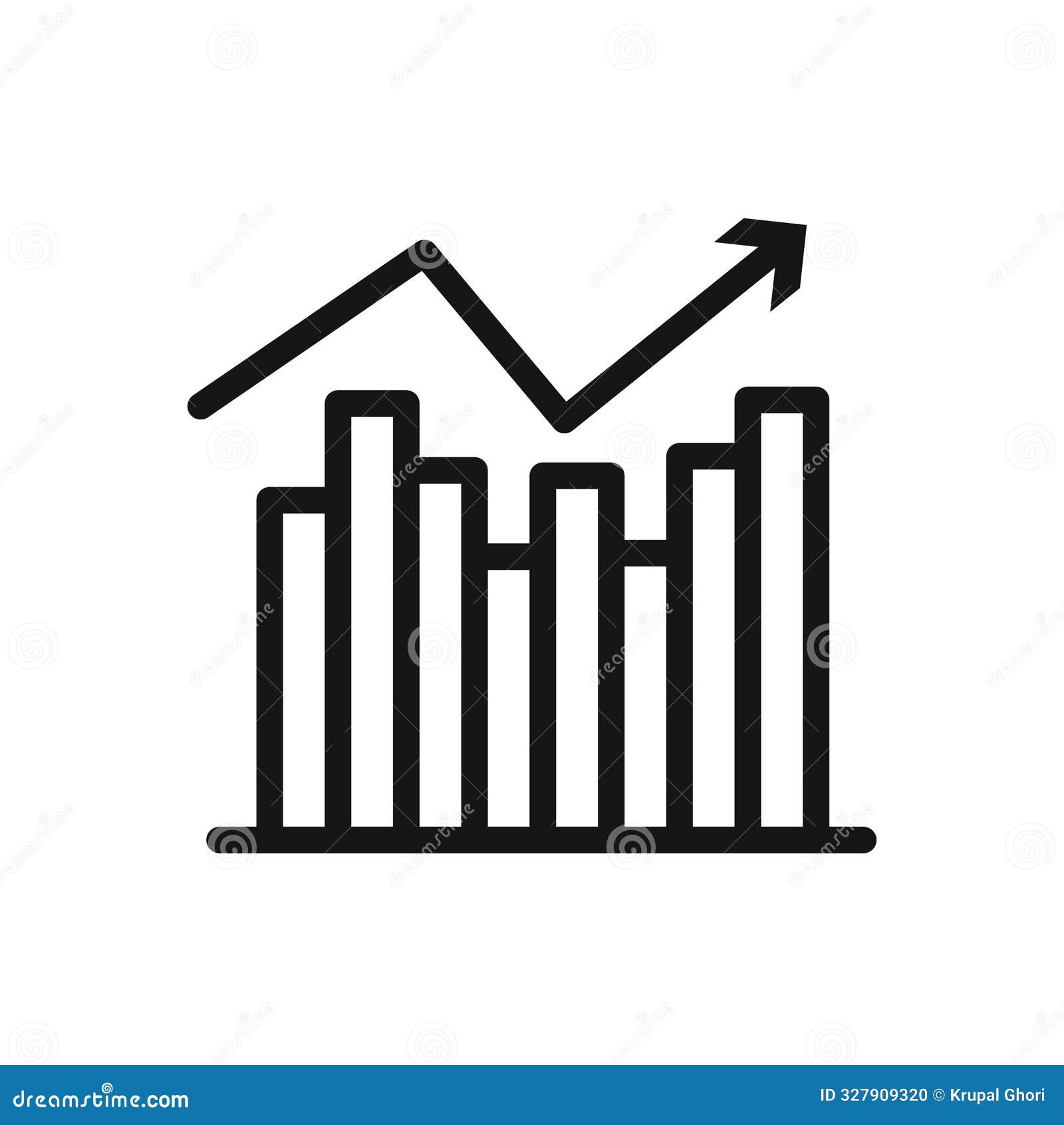 Graph Chart Icon Black Line Art Vector Logo Stock Vector - Illustration ...