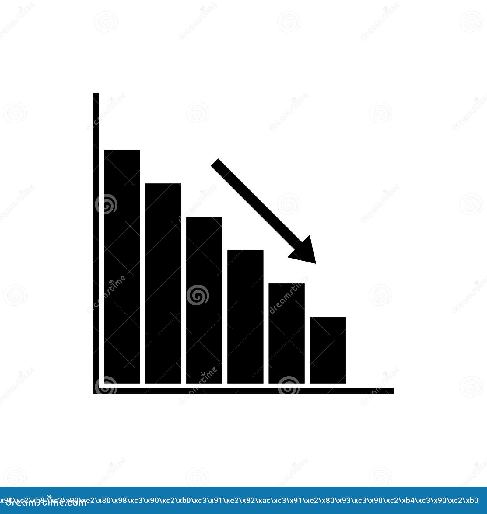 Graph Chart Icon. Graph Trending Downwards Vector Illustration Stock ...
