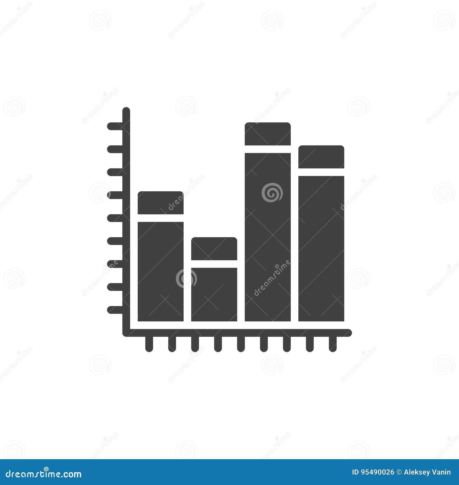 Graph, Chart Icon Vector, Filled Flat Sign, Solid Pictogram Isolated on ...