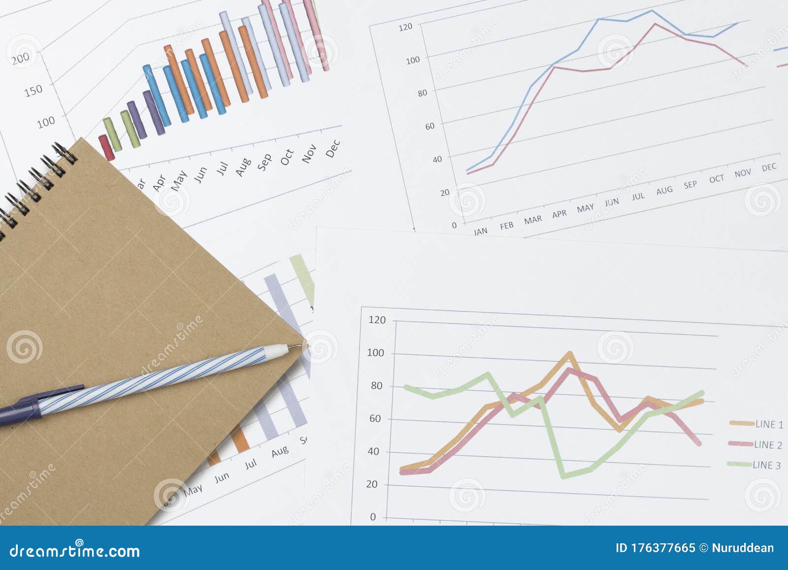 Graph Chart and Notebook with Pen - Business Concept Stock Image ...