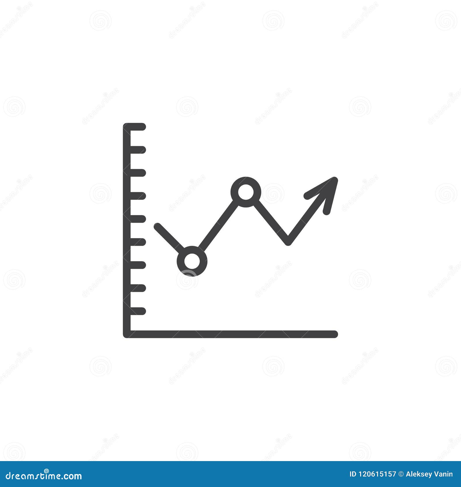 Graph chart outline icon stock vector. Illustration of financial ...