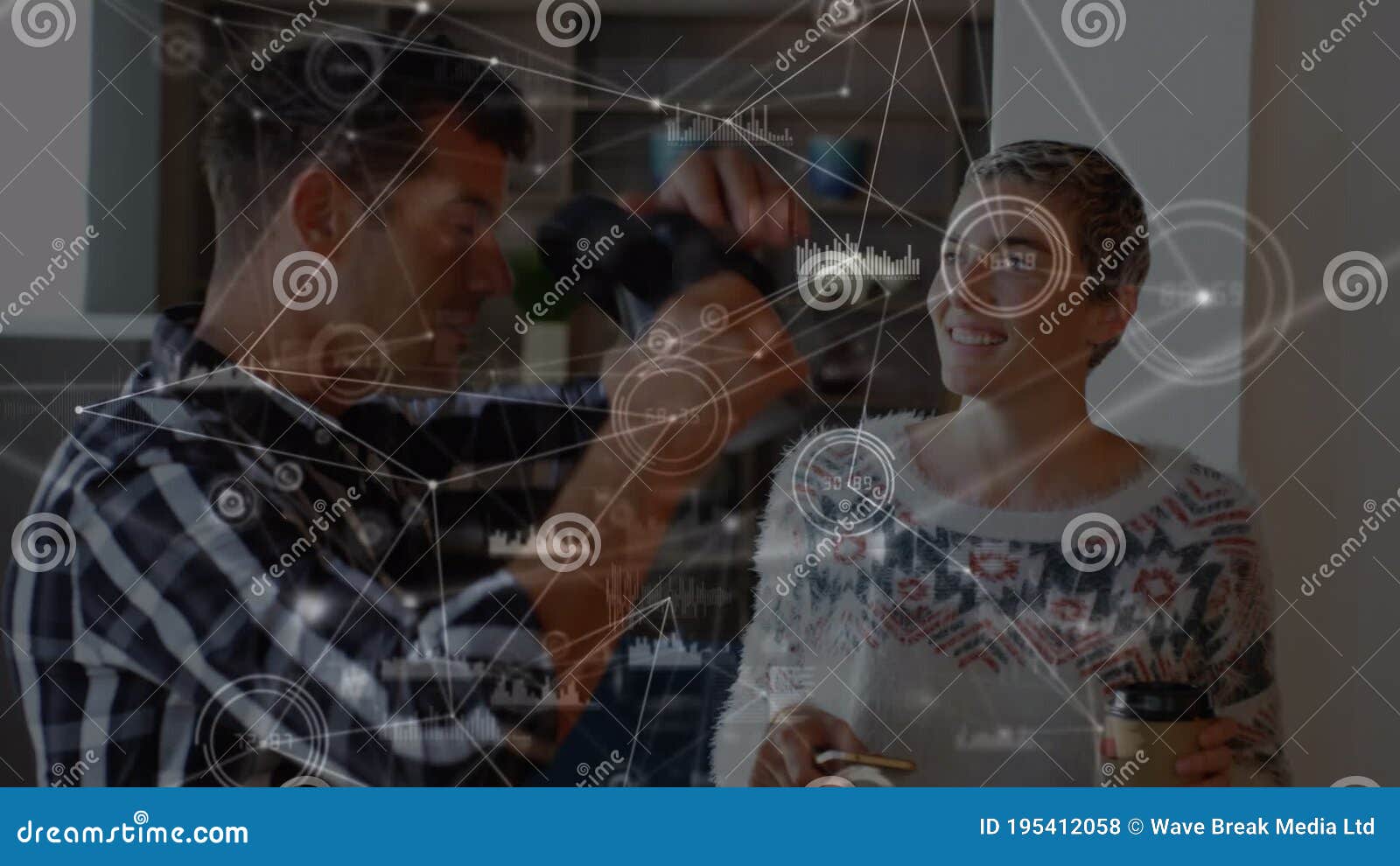 Graph and Chart Over Virtual Reality Interface. Stock Footage - Video ...