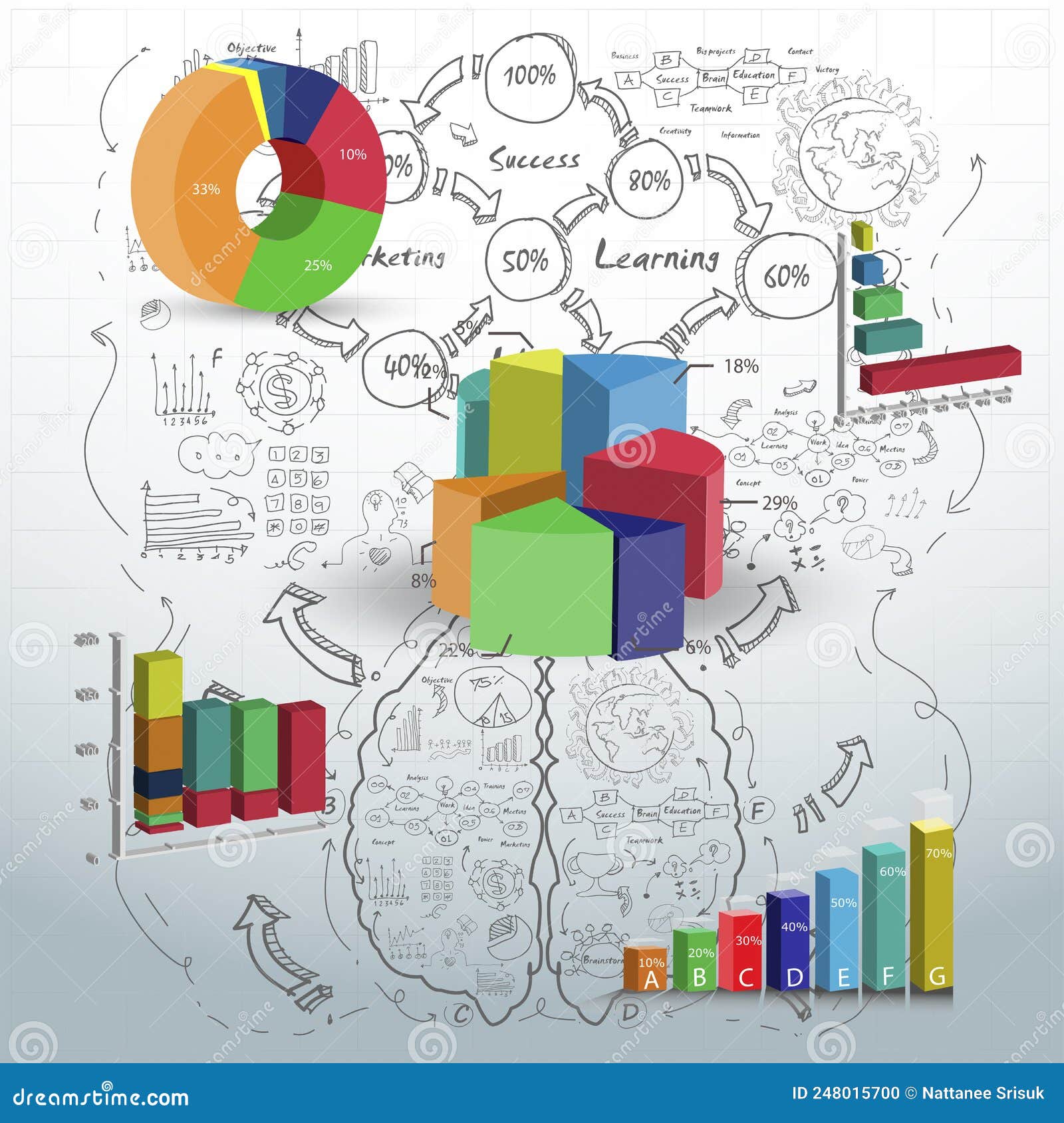 Graph Chart Percent - Illustration Modern Business Steps Infographics ...