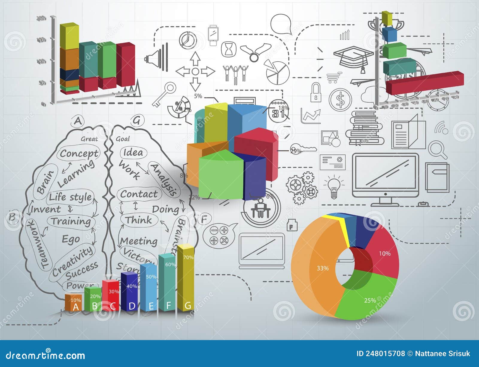 Graph Chart Percent - Illustration Modern Business Steps Infographics ...
