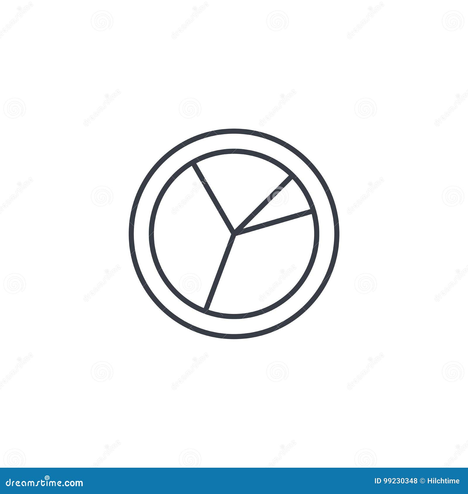 Graph Chart, Pie Diagram Thin Line Icon. Linear Vector Symbol Stock ...