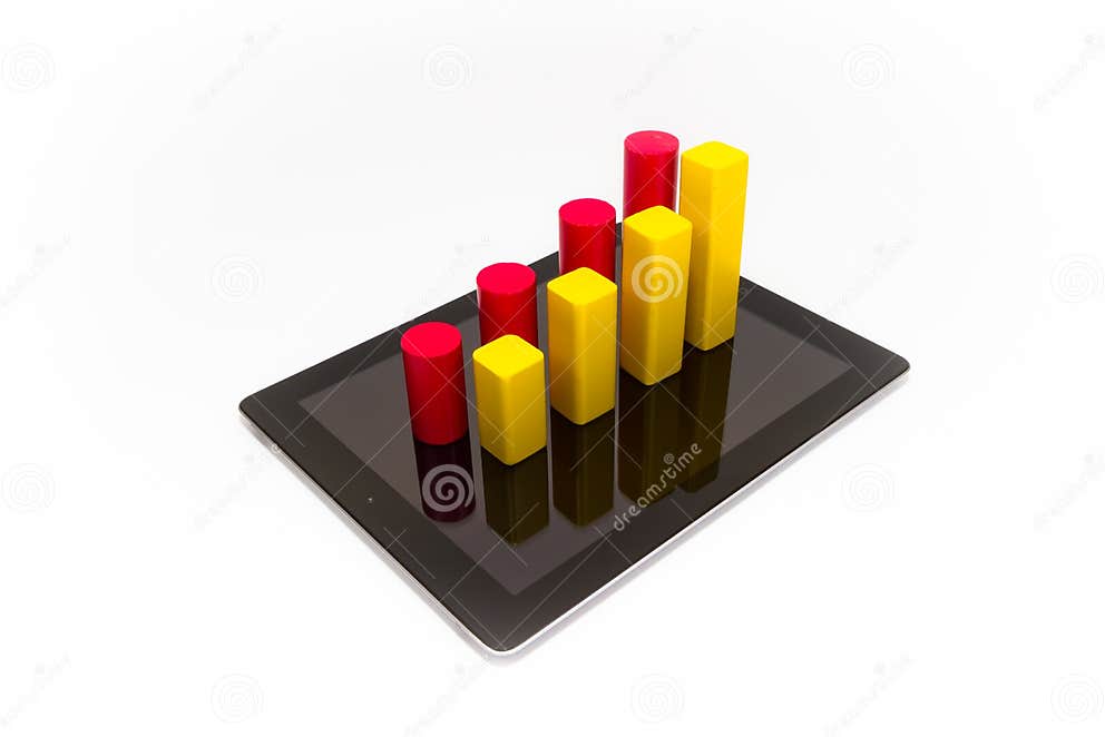 Graph Chart on Tablet stock photo. Image of salary, internet - 37118802