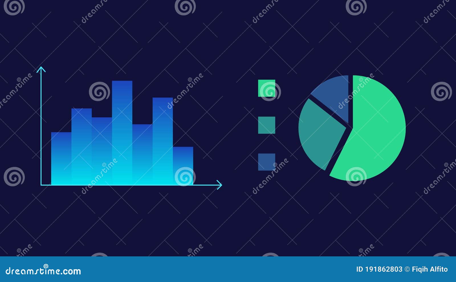 Graph or Chart Vector Design with Blue Theme Stock Vector ...