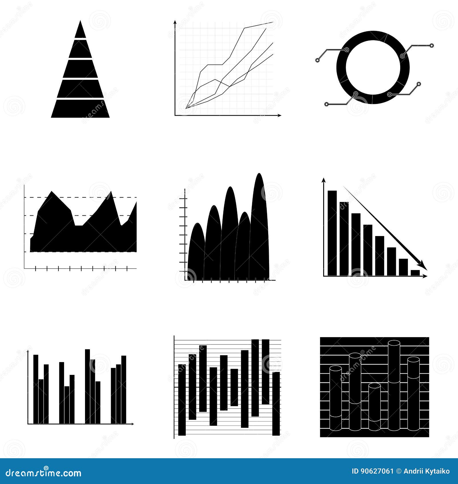 Graph And Charts Vector Illustration | CartoonDealer.com #90627061
