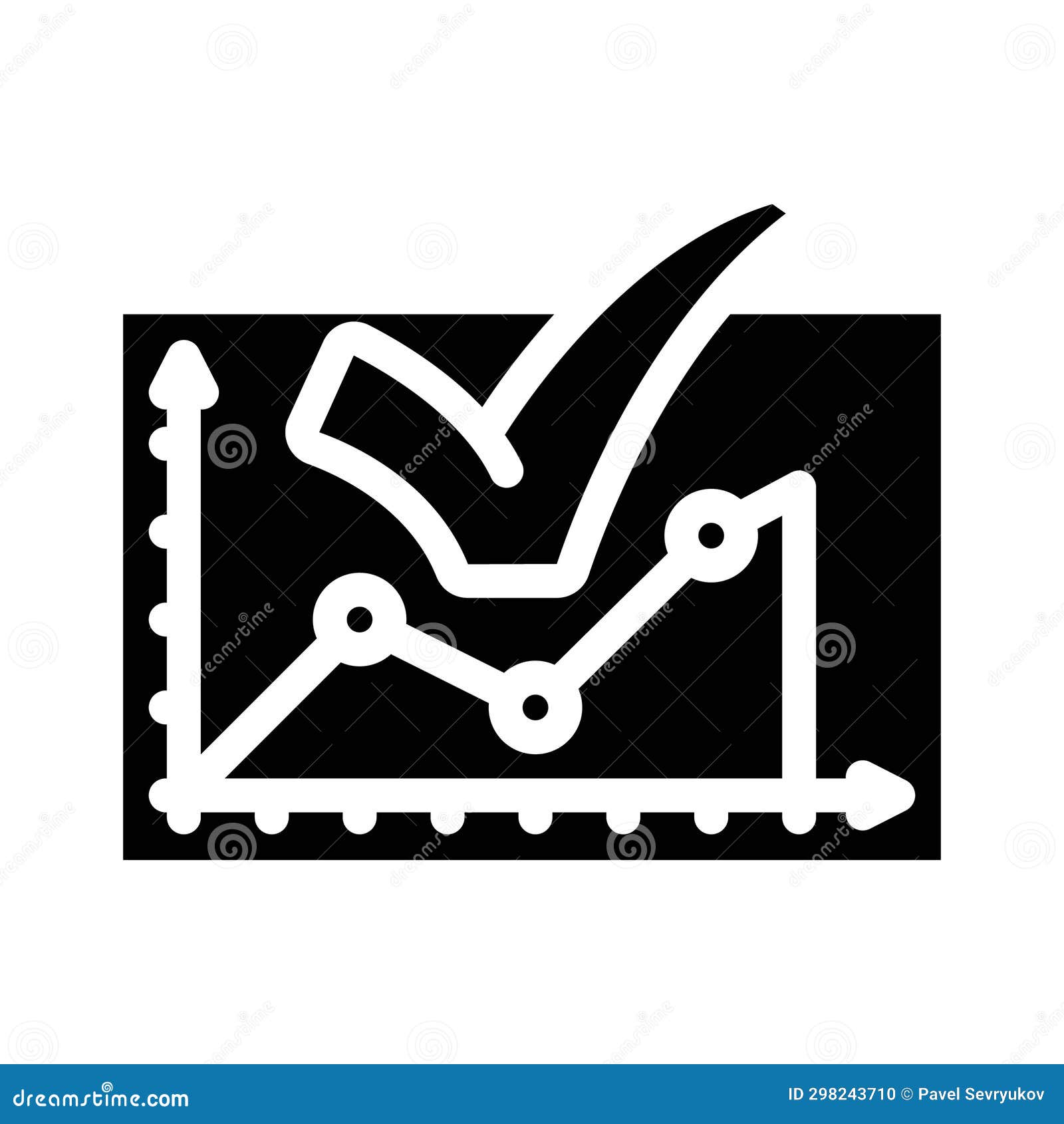 Graph Check Mark Glyph Icon Vector Illustration Stock Illustration ...