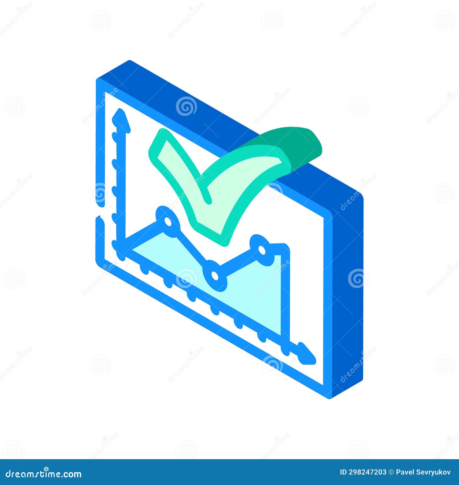 Graph Check Mark Isometric Icon Vector Illustration Stock Illustration ...