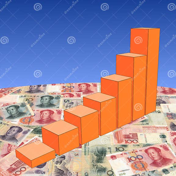 Graph on chinese yuan stock illustration. Illustration of money - 6457951