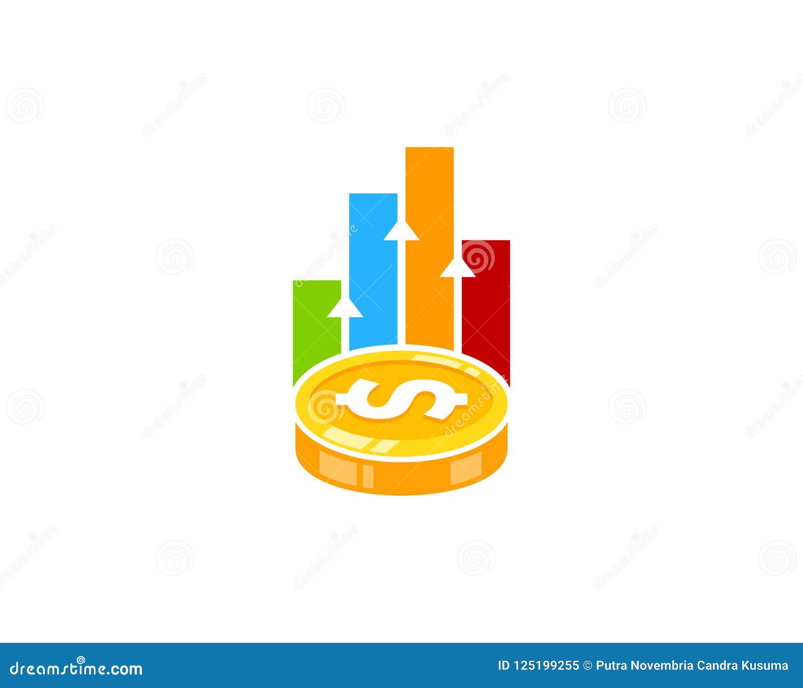 Graph Coin Logo Icon Design Stock Vector - Illustration of metric ...