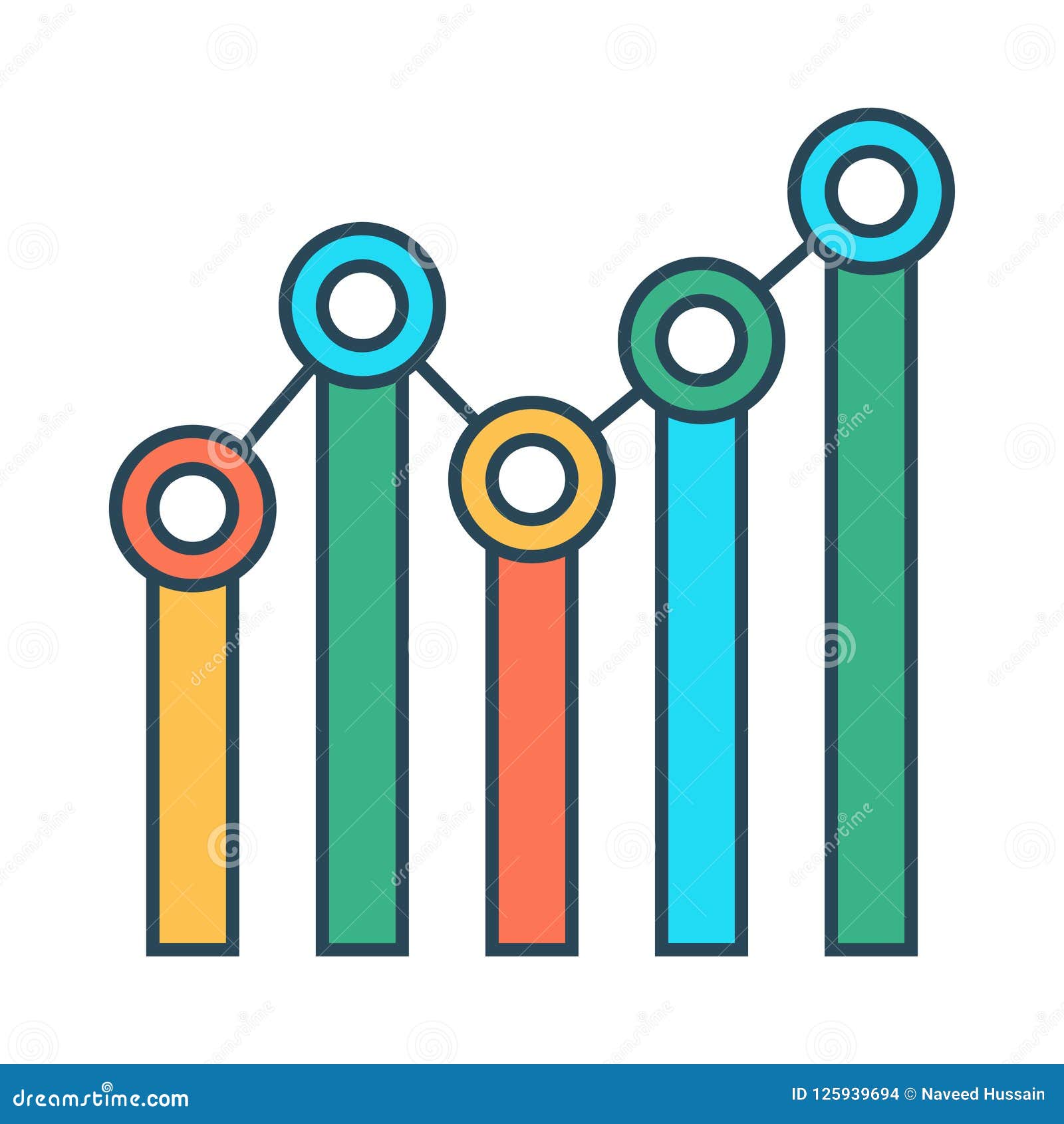 Graph color line icon stock illustration. Illustration of drawing ...