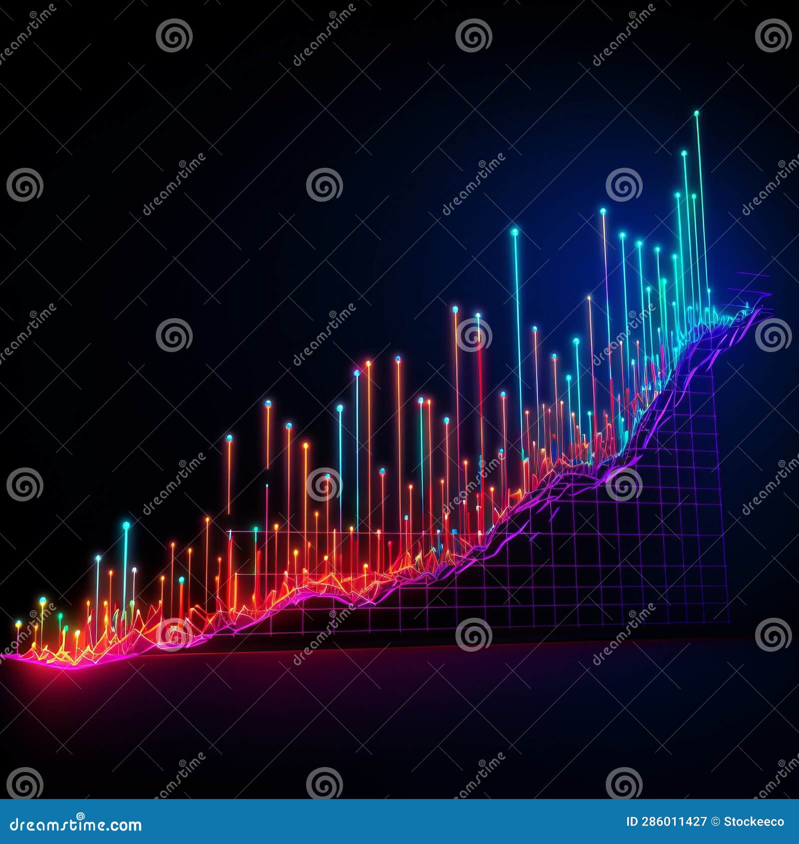 Colorful Futuristic Vector Graph for Data Visualization Stock ...