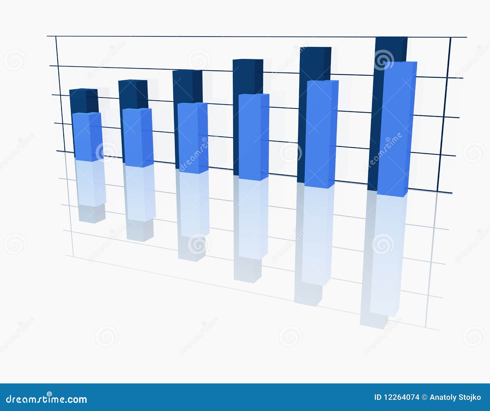 Graph of Columns of Dark Blue Stock Illustration - Illustration of ...