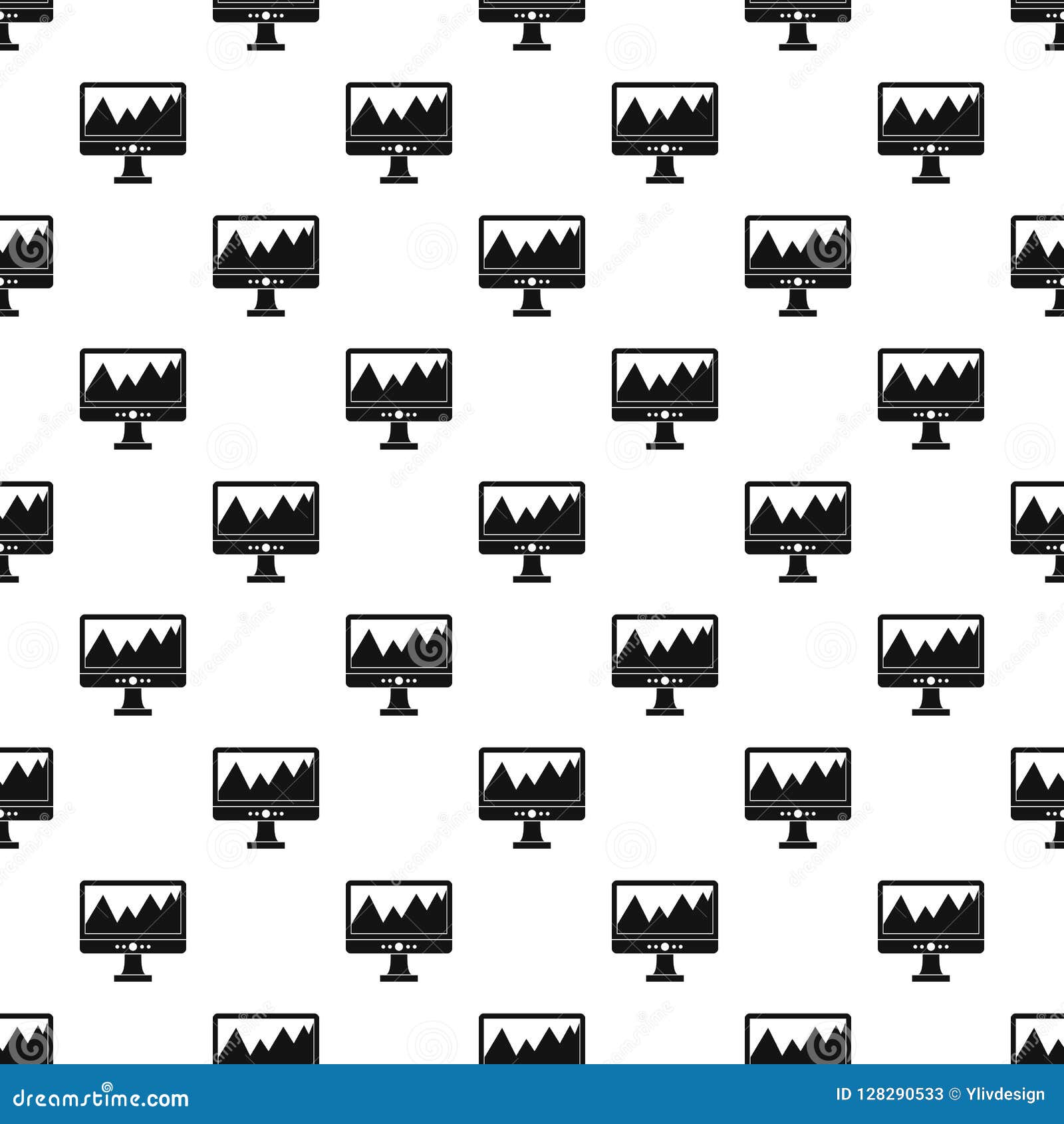 Graph on the Computer Monitor Pattern Simple Style Stock Illustration ...