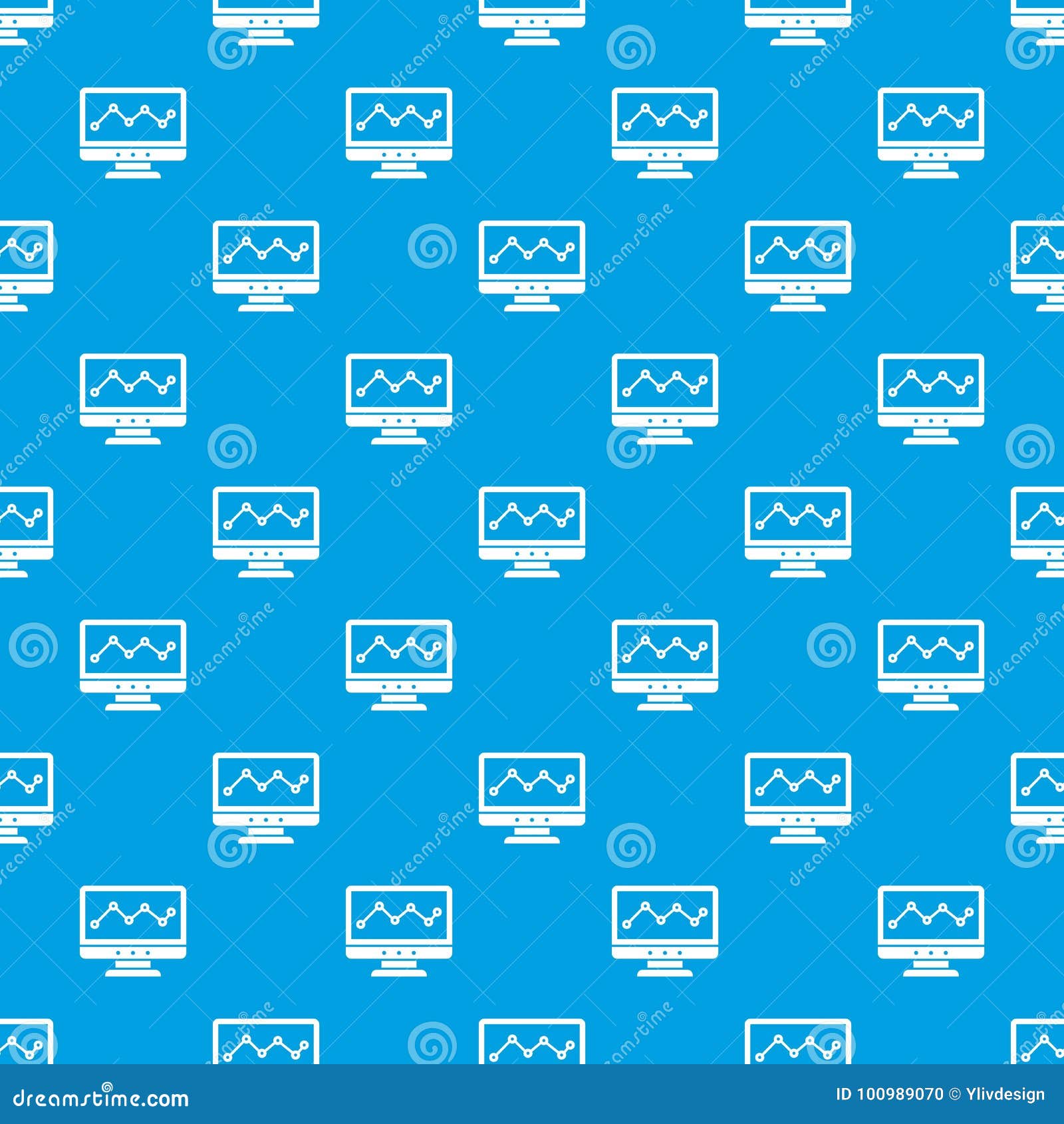 Graph in Computer Screen Pattern Seamless Blue Stock Vector ...