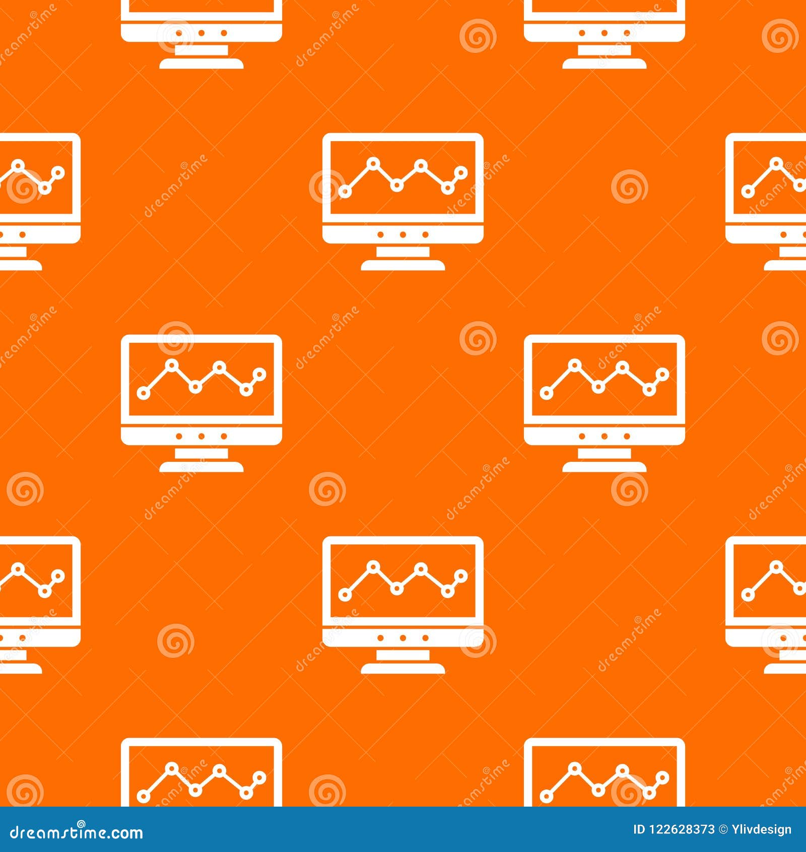 Graph in Computer Screen Pattern Seamless Stock Vector - Illustration ...