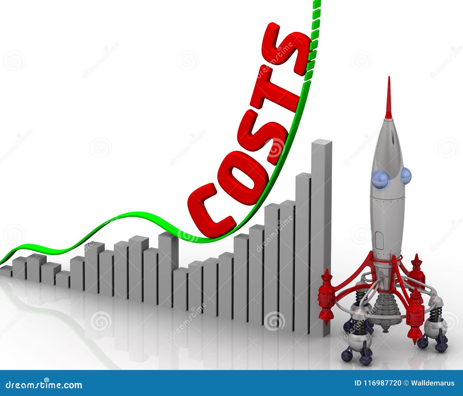 The graph of costs growth stock illustration. Illustration of fast ...