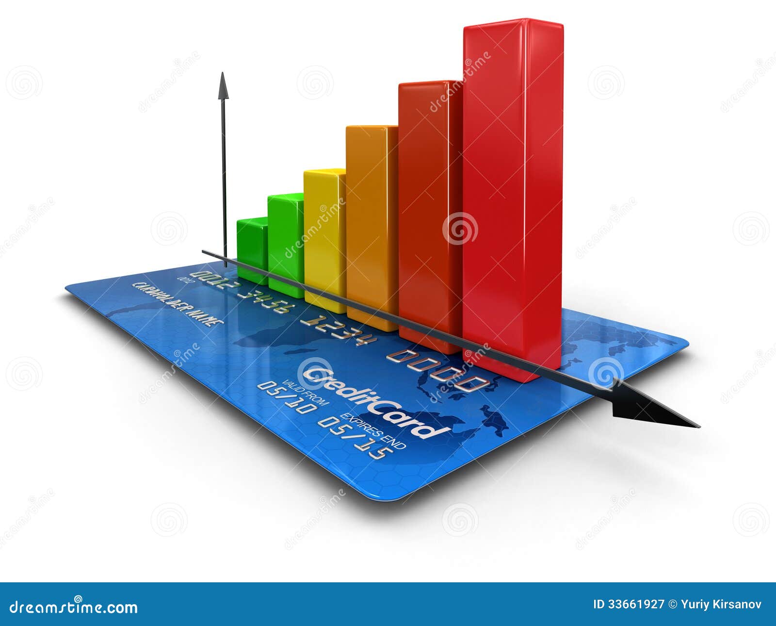 Graph with Credit Card (clipping Path Included) Stock Illustration ...