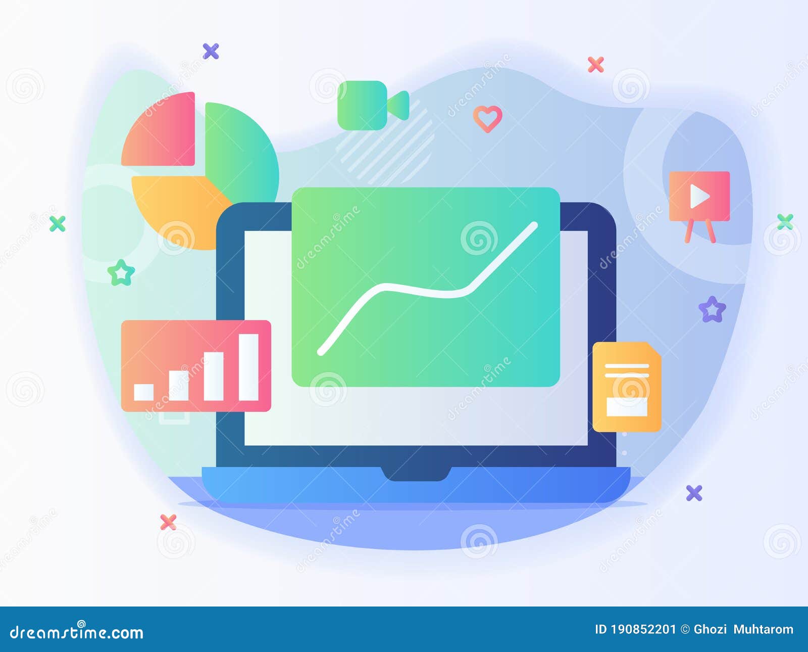 Graph With Curve Line Line Icon, Diagram Concept, Incline And Decline ...