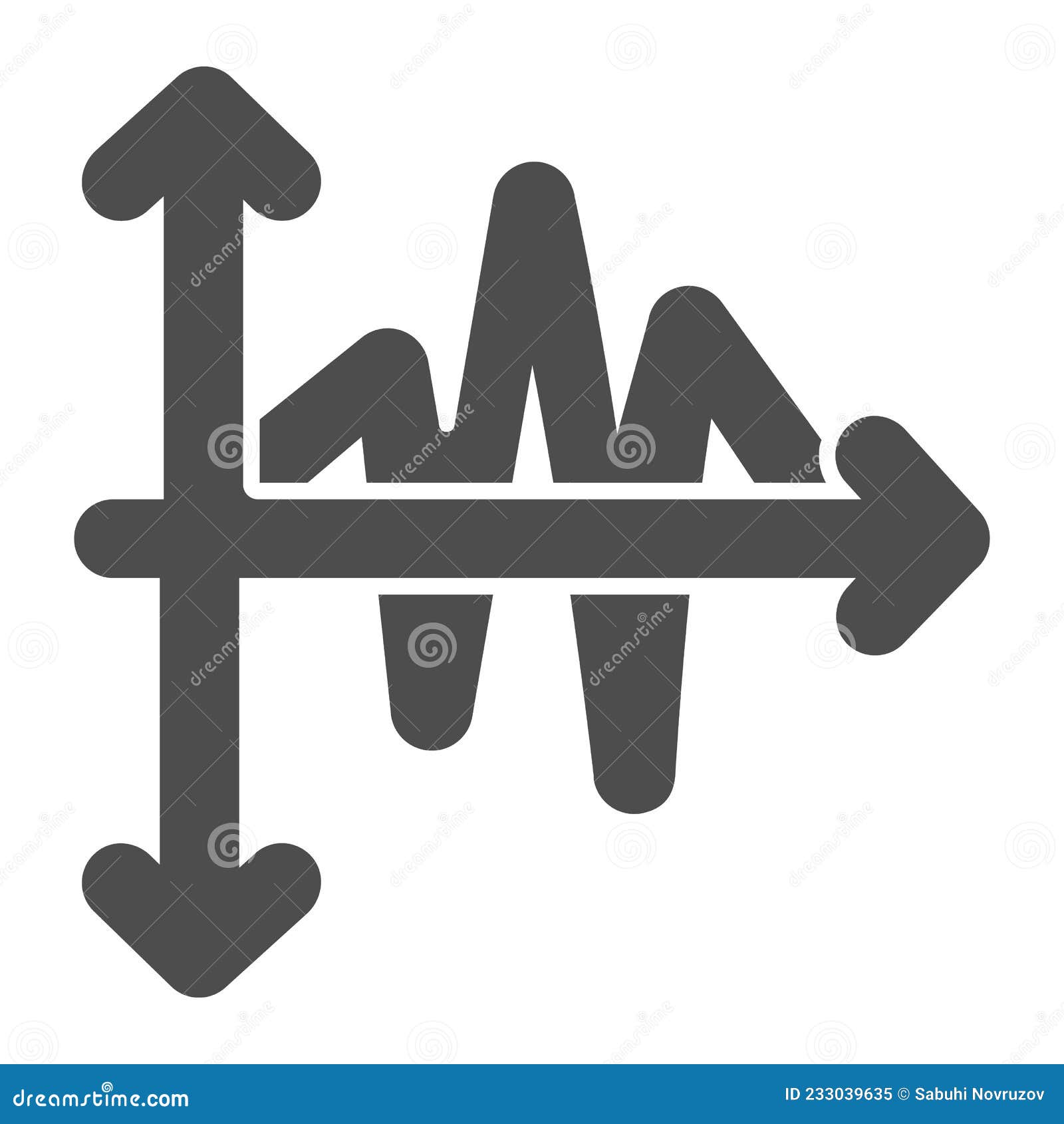 Graph with Curve Line Solid Icon, Diagram Concept, Incline and Decline Chart Vector Sign on ...