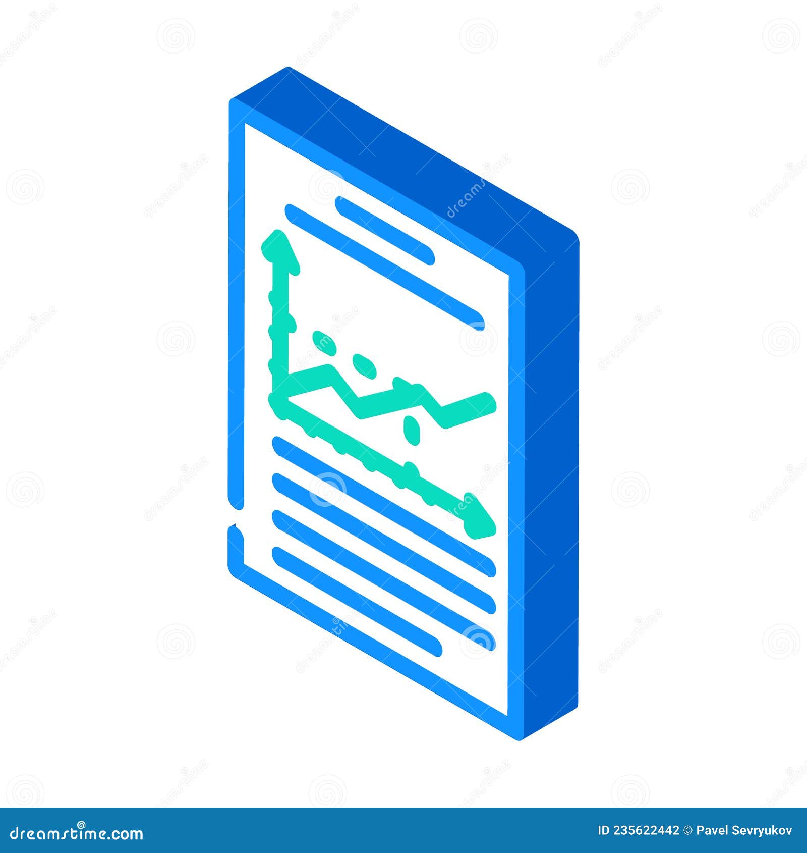 Graph Data Science Isometric Icon Vector Illustration Stock ...