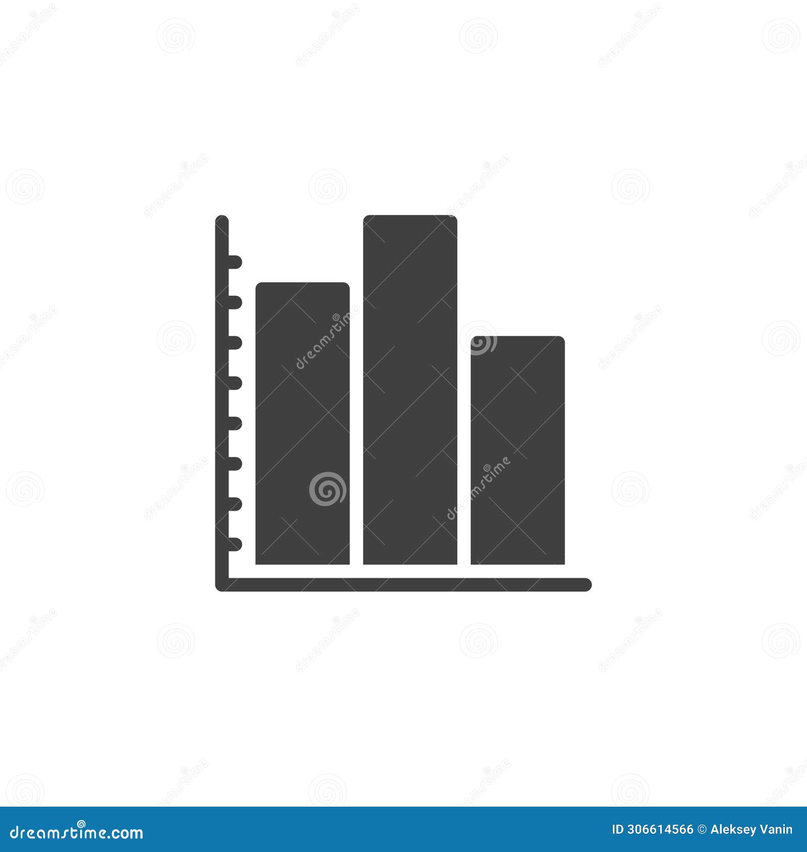 Graph Data with Vertical Bars Vector Icon Stock Vector - Illustration ...