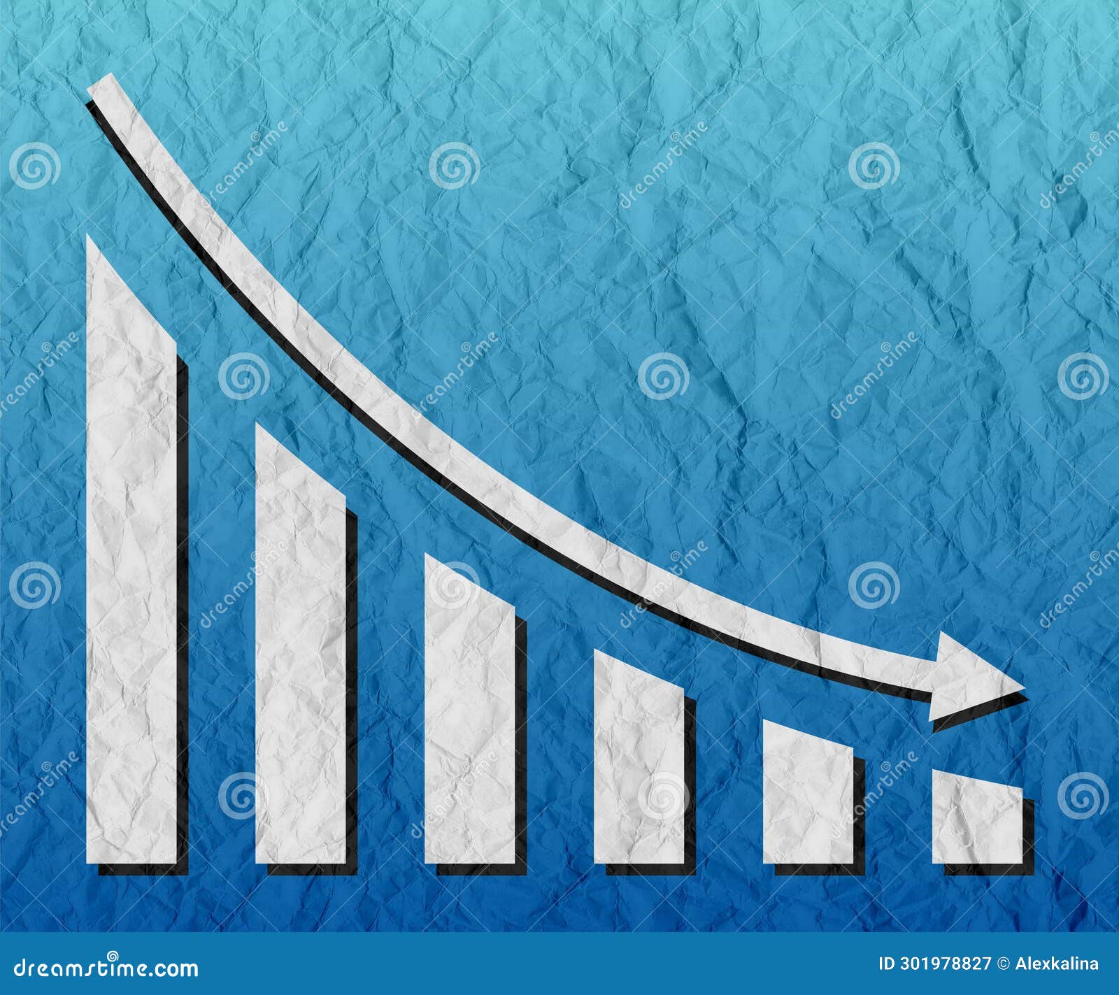 Graph with Decrease Report. Diagram with Recession and Bankruptcy Progress. Business and Finance ...