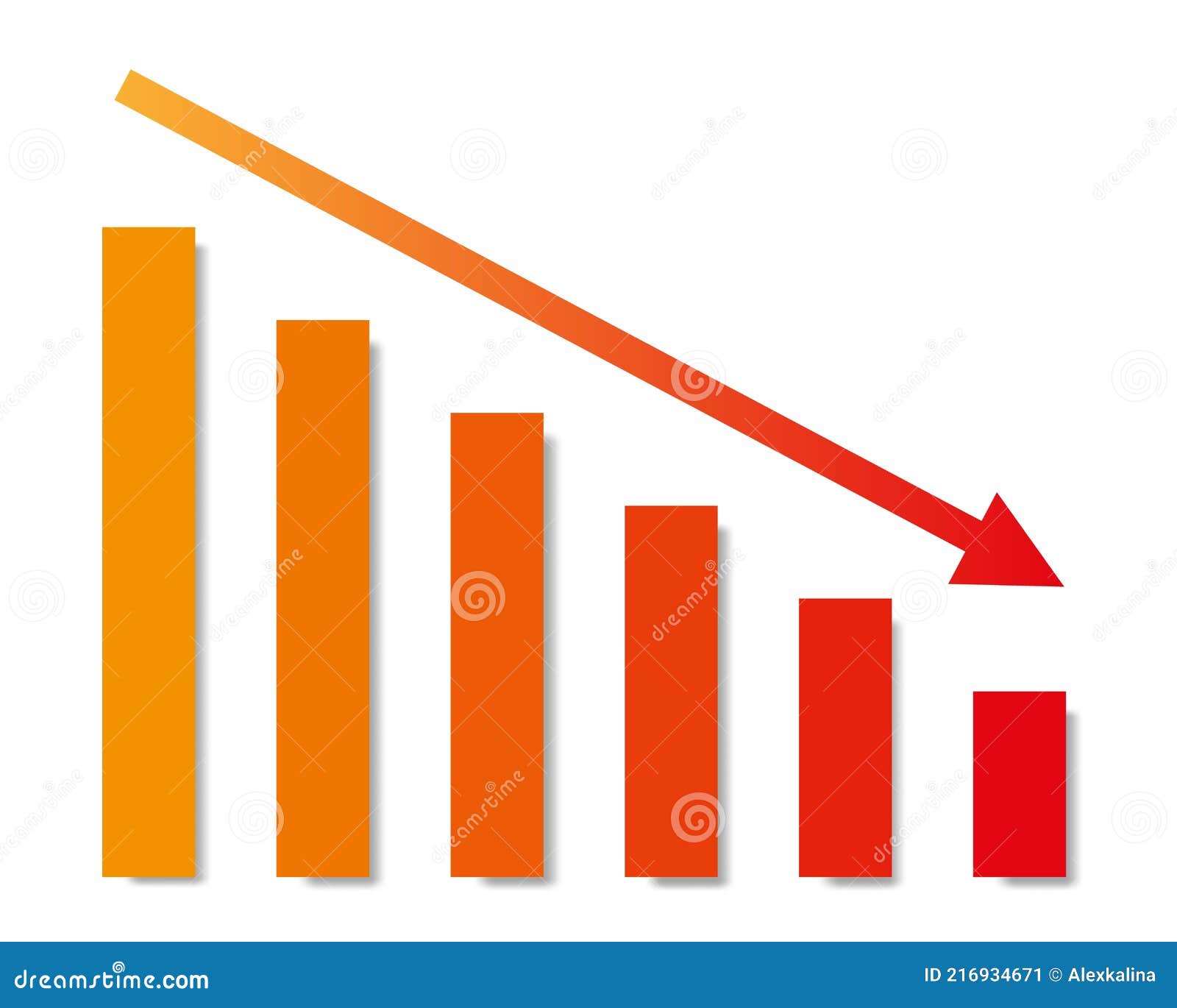 Graph with Decrease Report. Diagram with Recession and Bankruptcy Progress Stock Vector ...