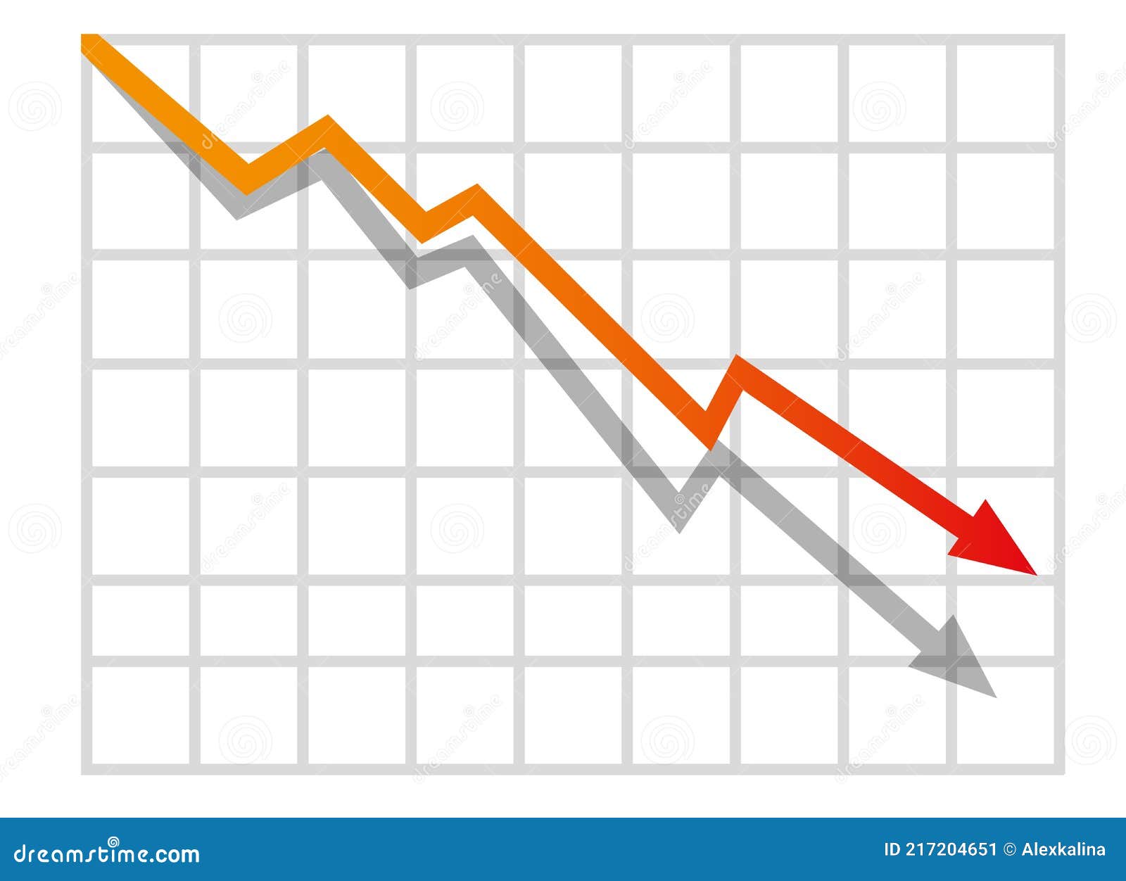 Graph with Decrease Report. Diagram with Recession and Bankruptcy Progress Stock Vector ...