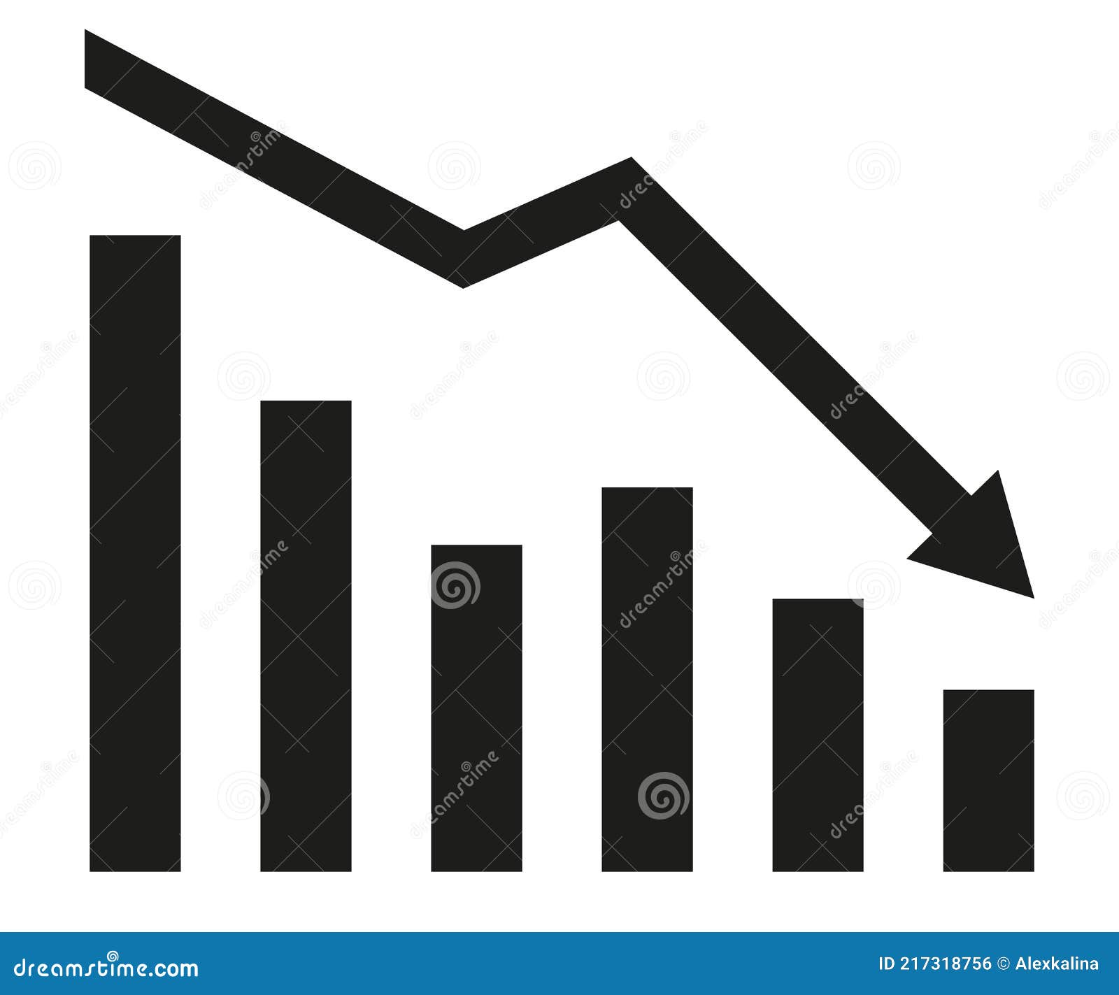Graph with Decrease Report. Diagram with Recession and Bankruptcy ...