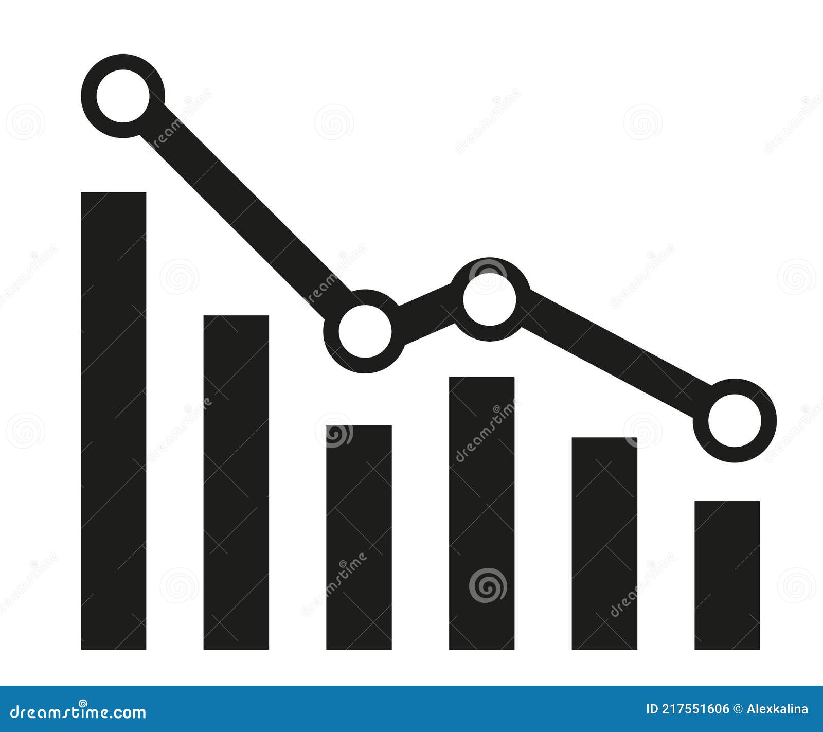 Graph with Decrease Report. Diagram with Recession and Bankruptcy Progress Stock Vector ...