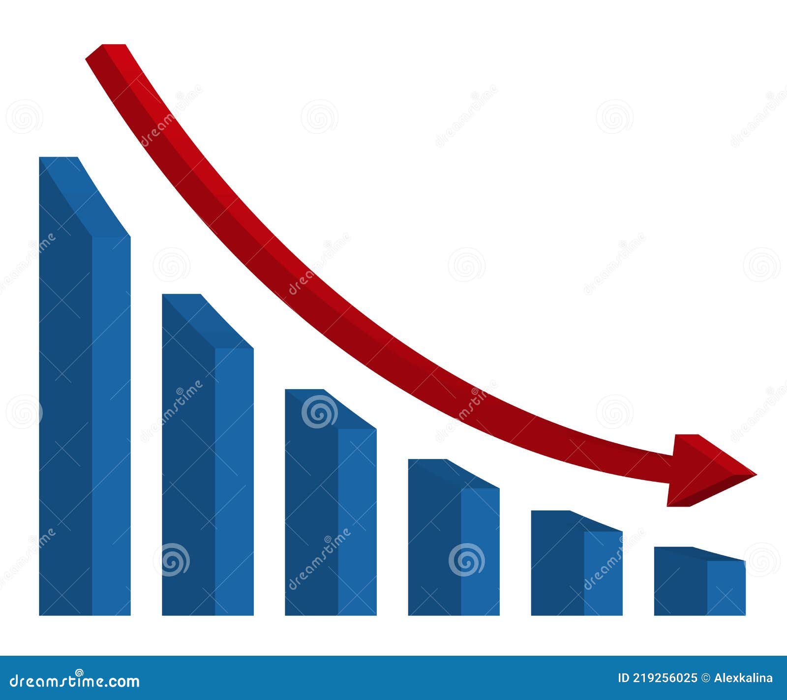 Graph with Decrease Report. Diagram with Recession and Bankruptcy ...