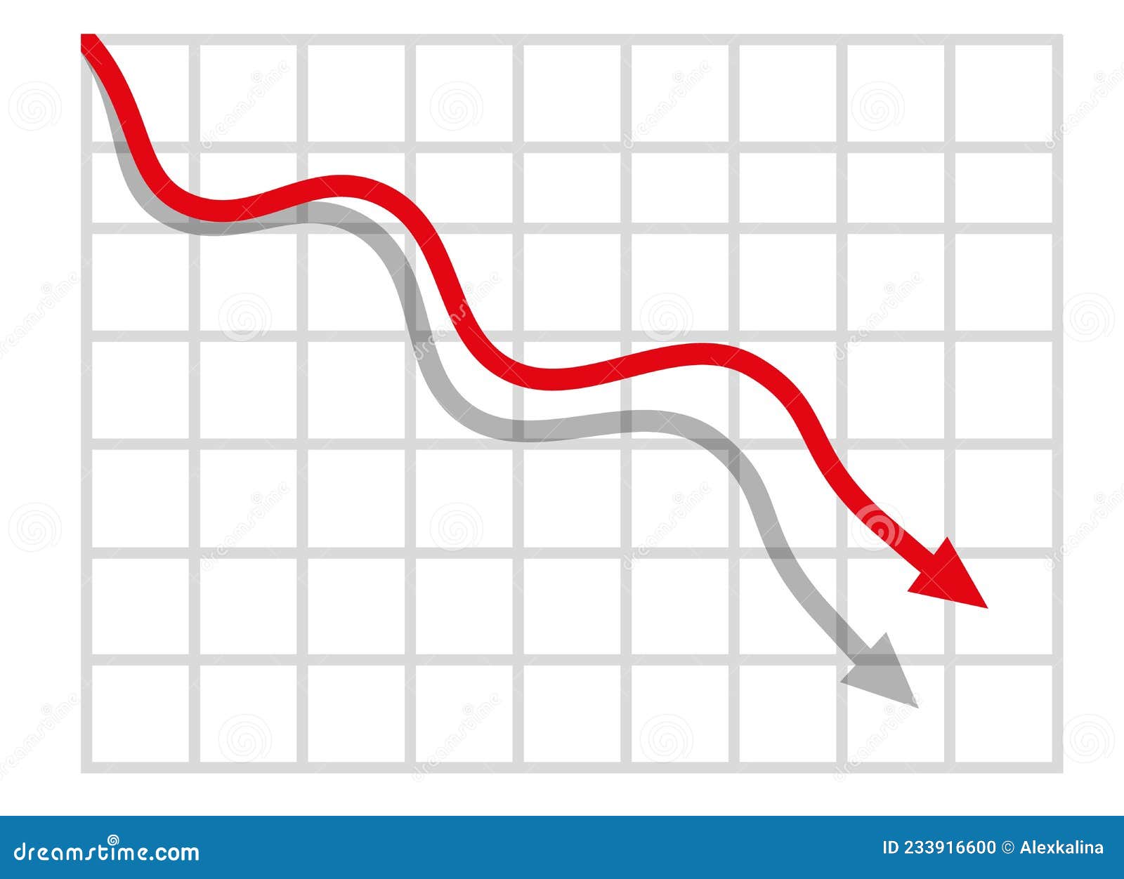Graph with Decrease Report. Diagram with Recession and Bankruptcy ...