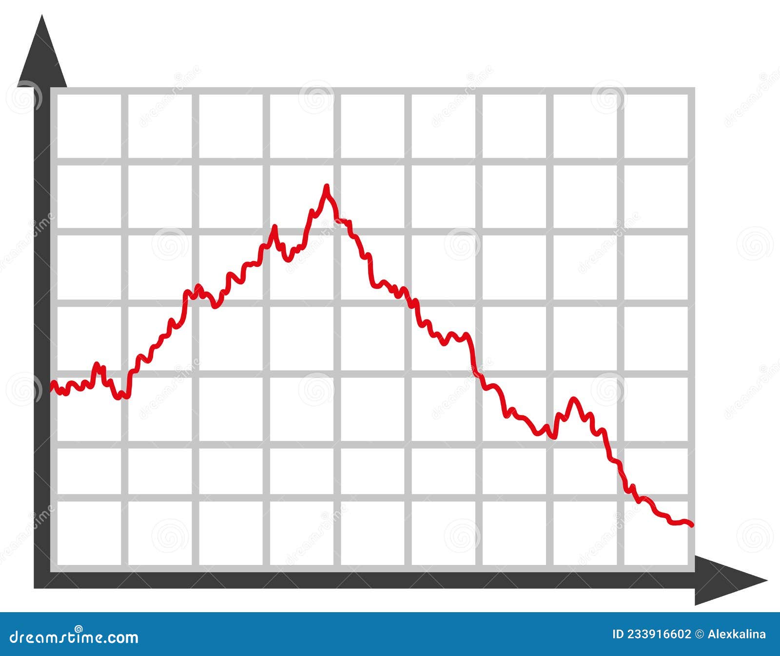 Graph with Decrease Report. Diagram with Recession and Bankruptcy Progress Stock Vector ...