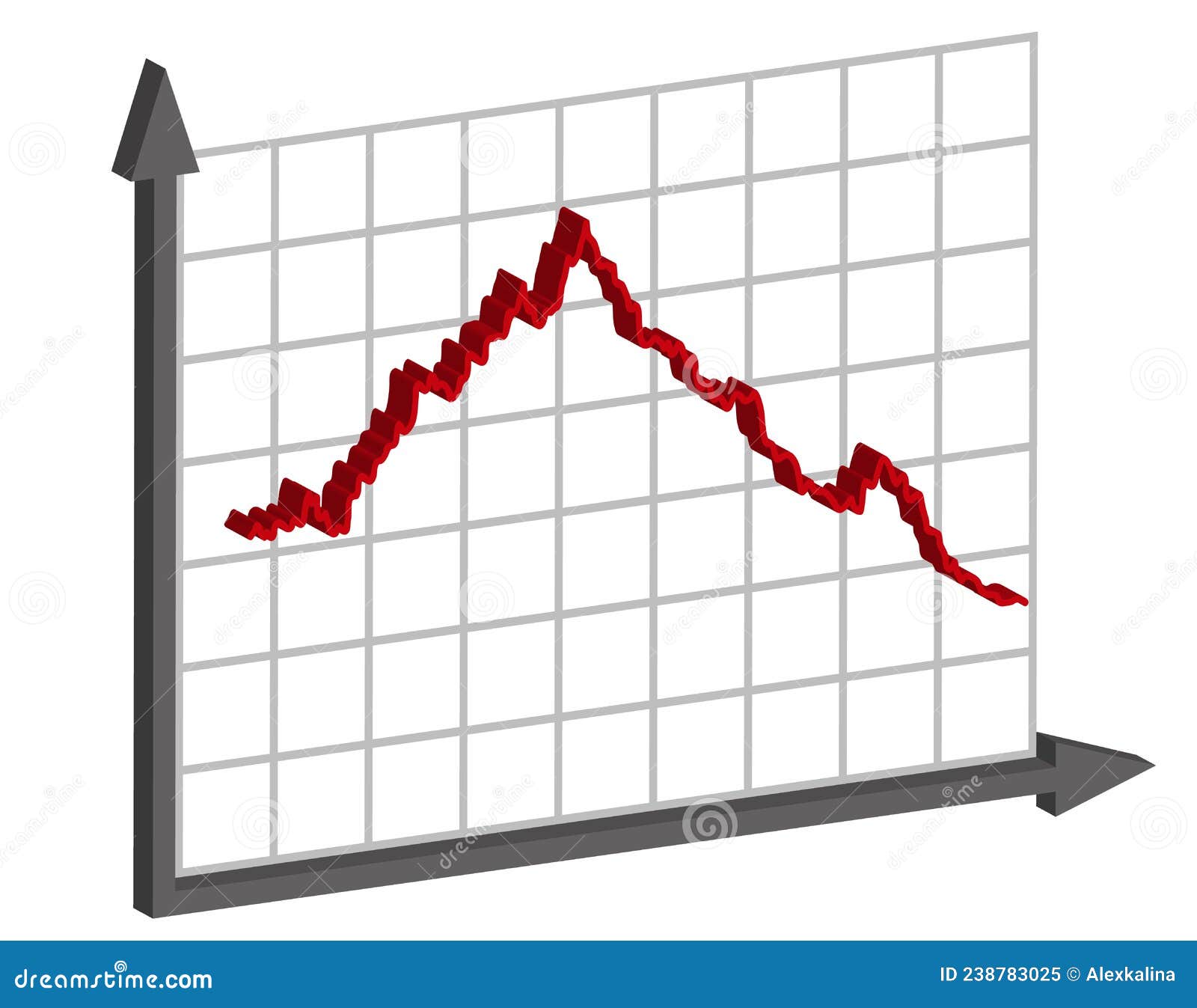 Graph with Decrease Report. Diagram with Recession and Bankruptcy Progress Stock Vector ...